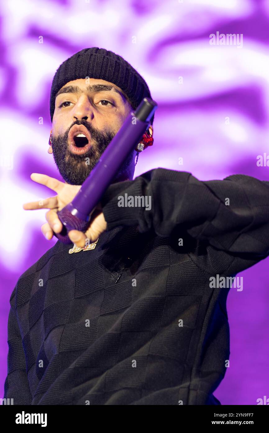 American singer Arcangel performs during the Coca-Cola Flow Fest music ...