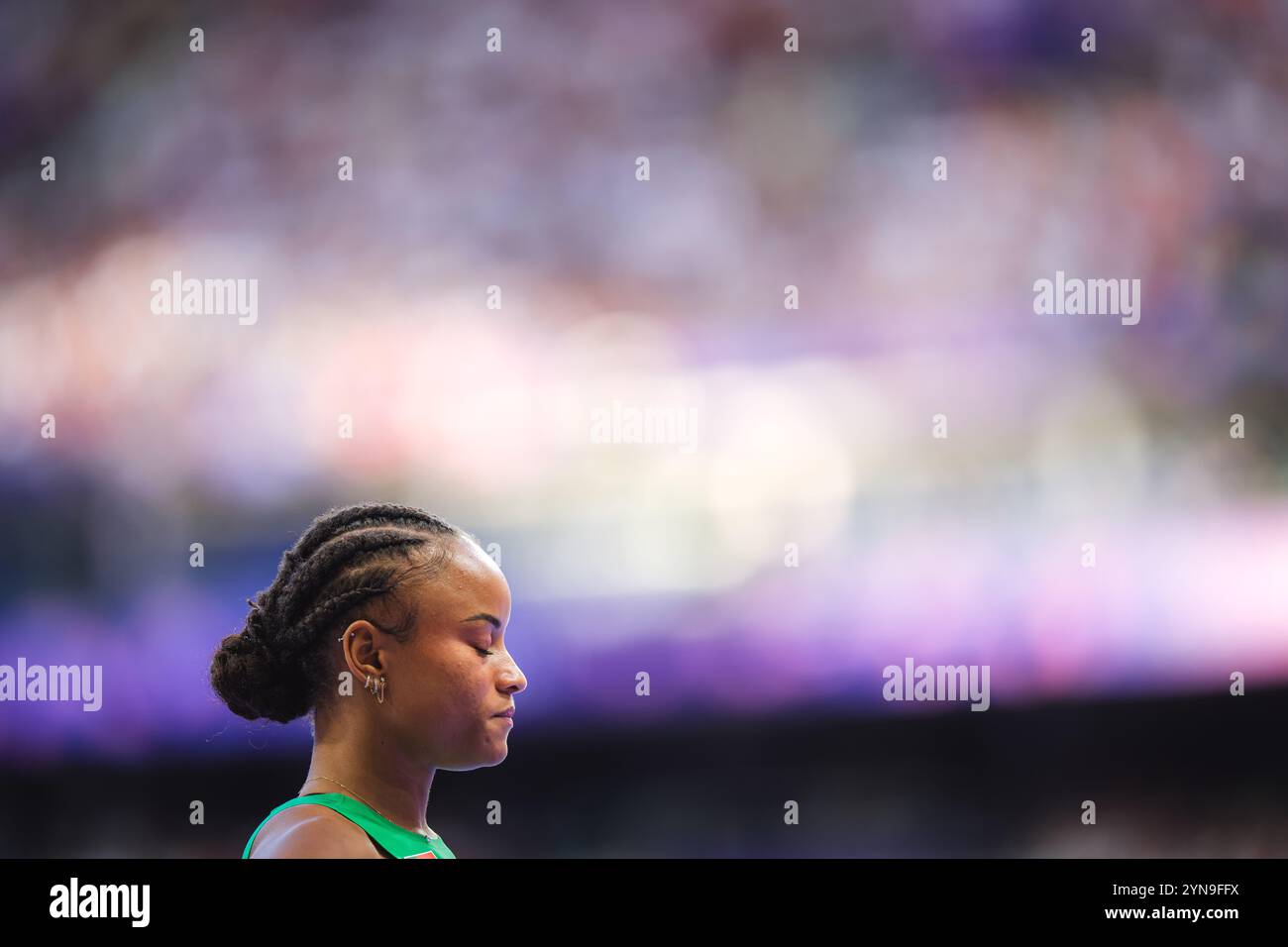 Fatoumata Binta Diallo participating in the 400 meters hurdles at the ...