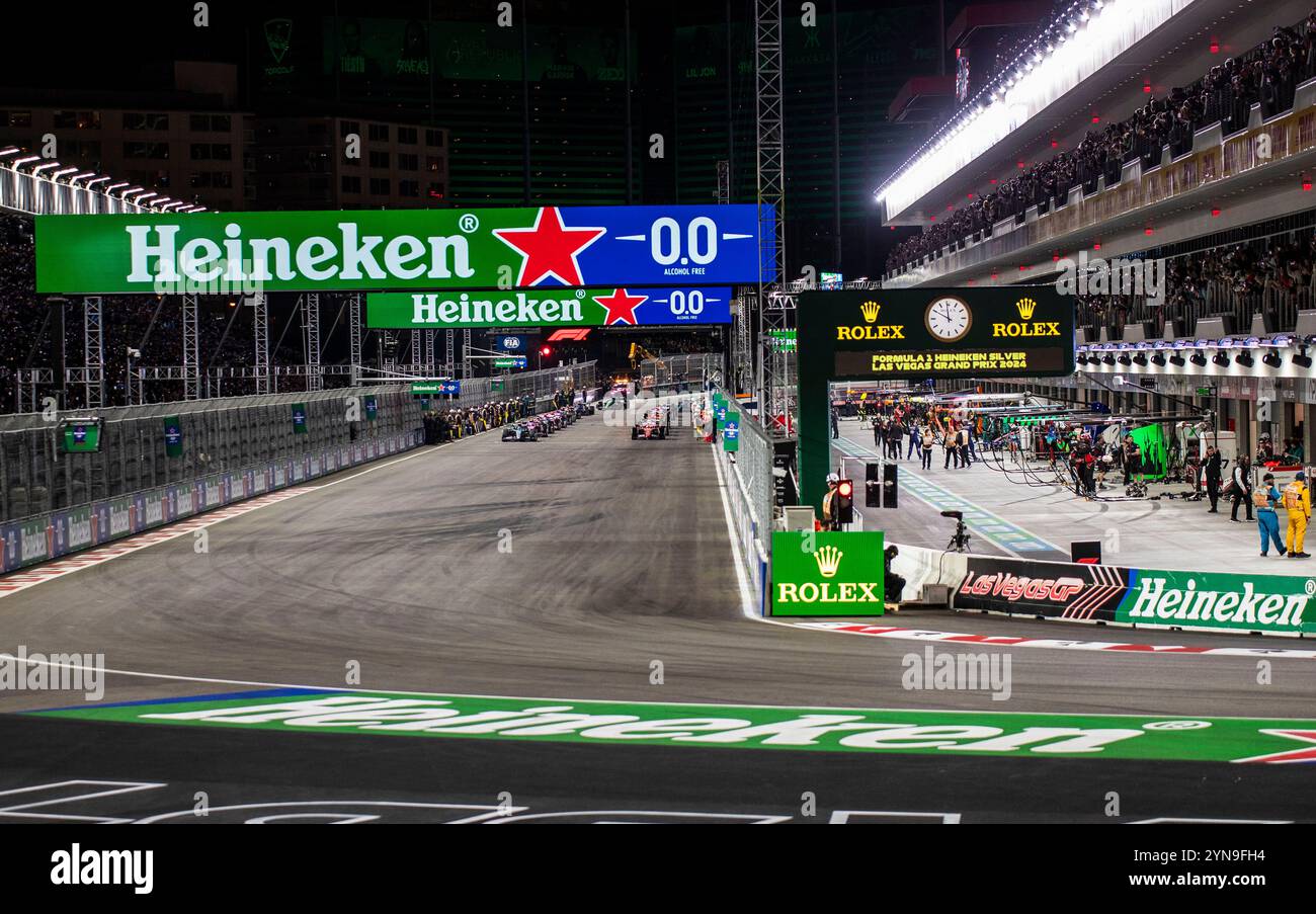 November 23 2024 Las Vegas NV, USA formula 1 cars line up on the grid ...