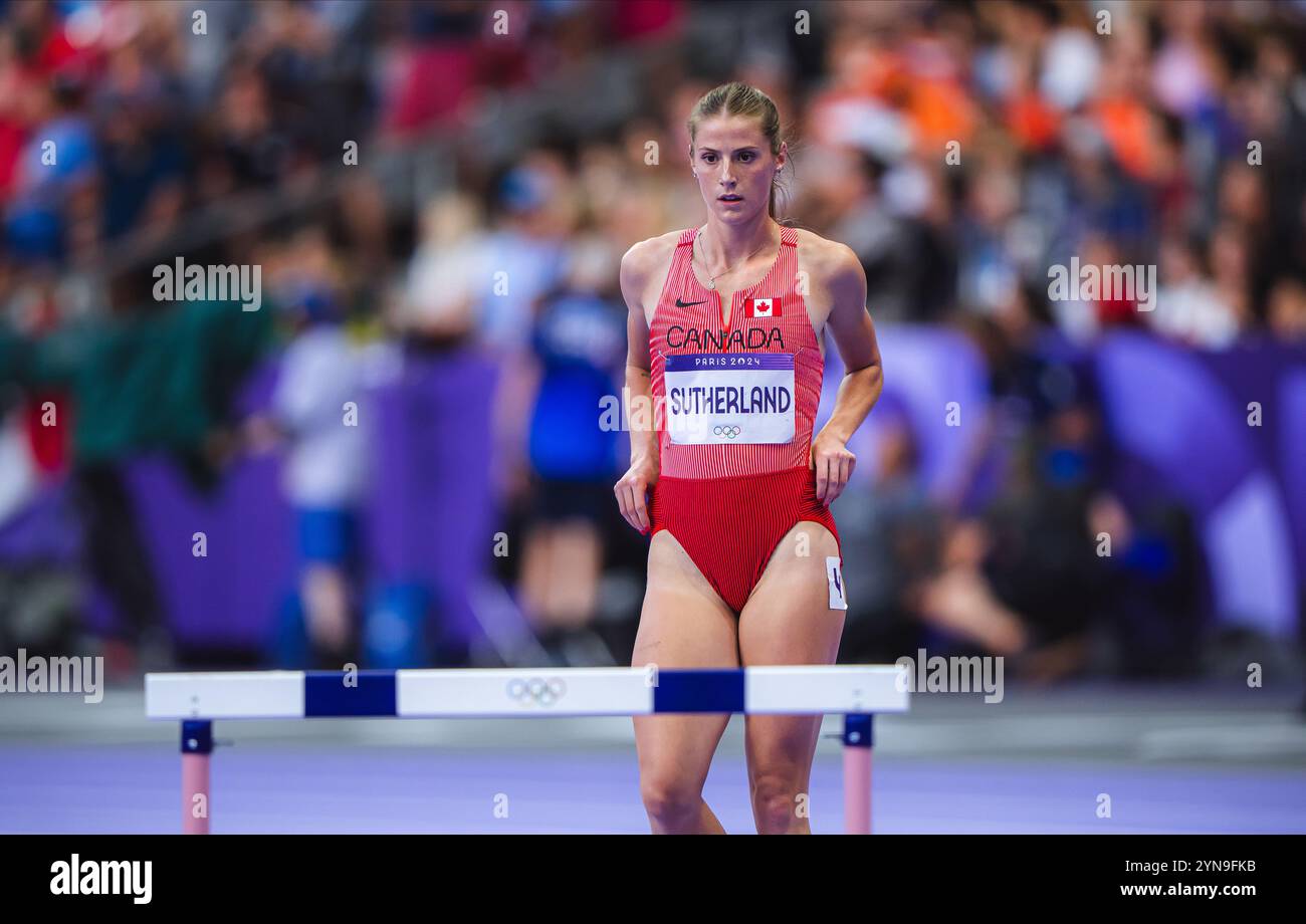 Savannah Sutherland participating in the 400 meters hurdles at the ...