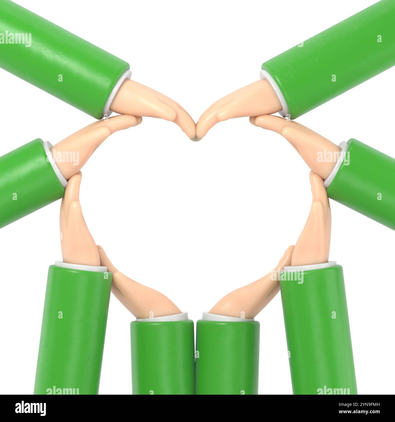 Heart hands as a group of diverse people hands connected together ...