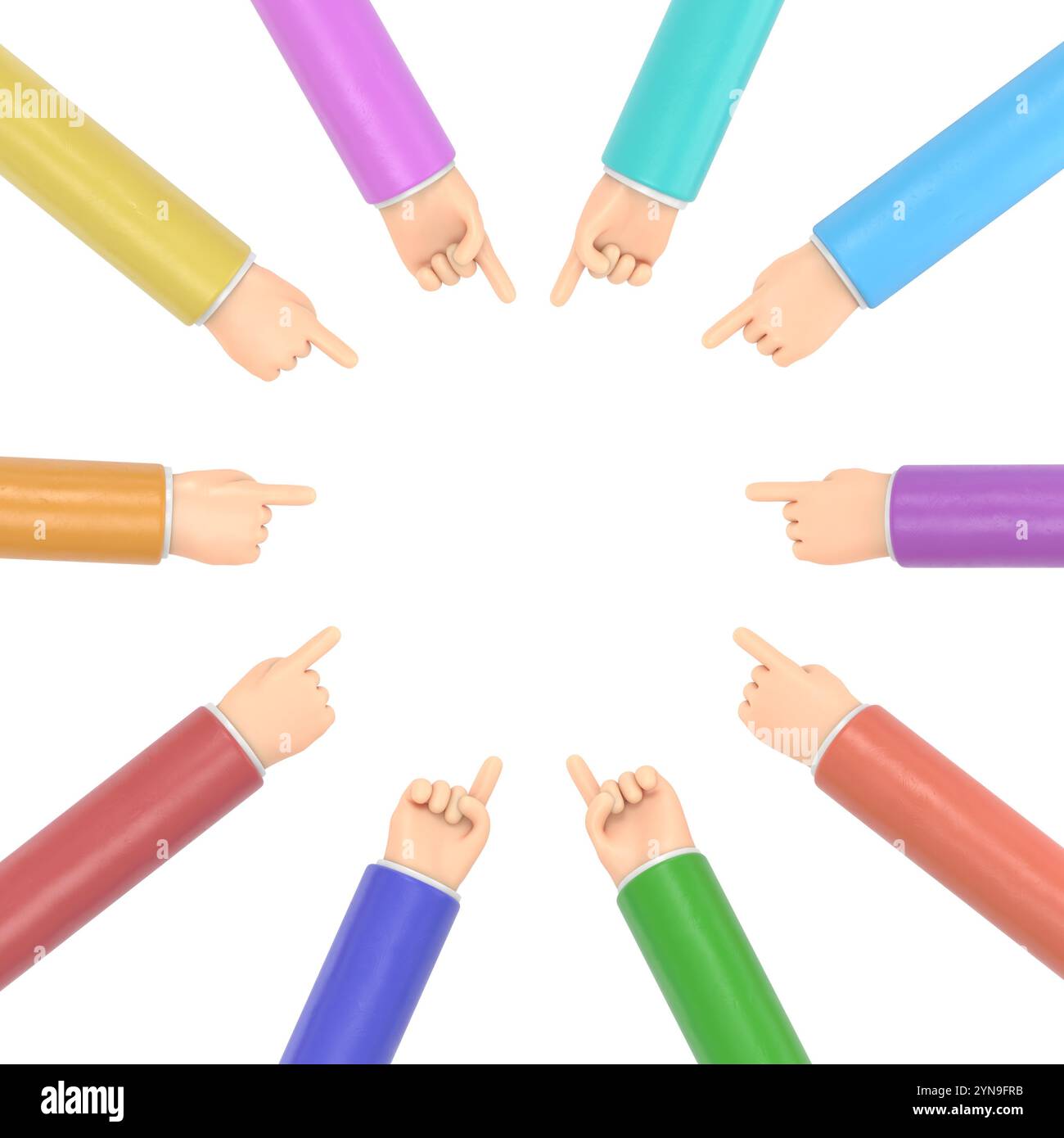 Pointing fingers cartoon hi-res stock photography and images - Alamy