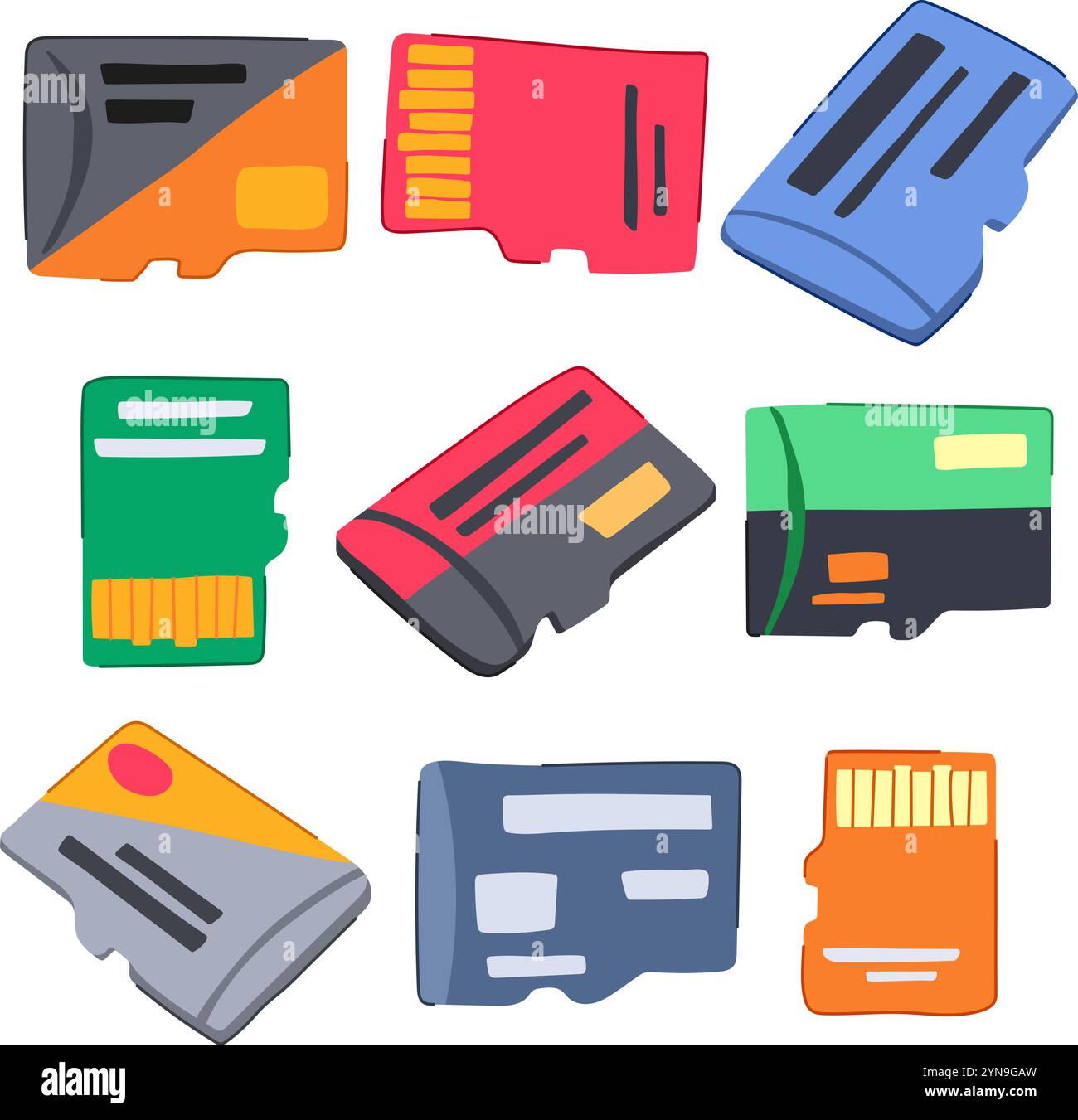 microsd card set cartoon vector illustration Stock Vector Image & Art ...
