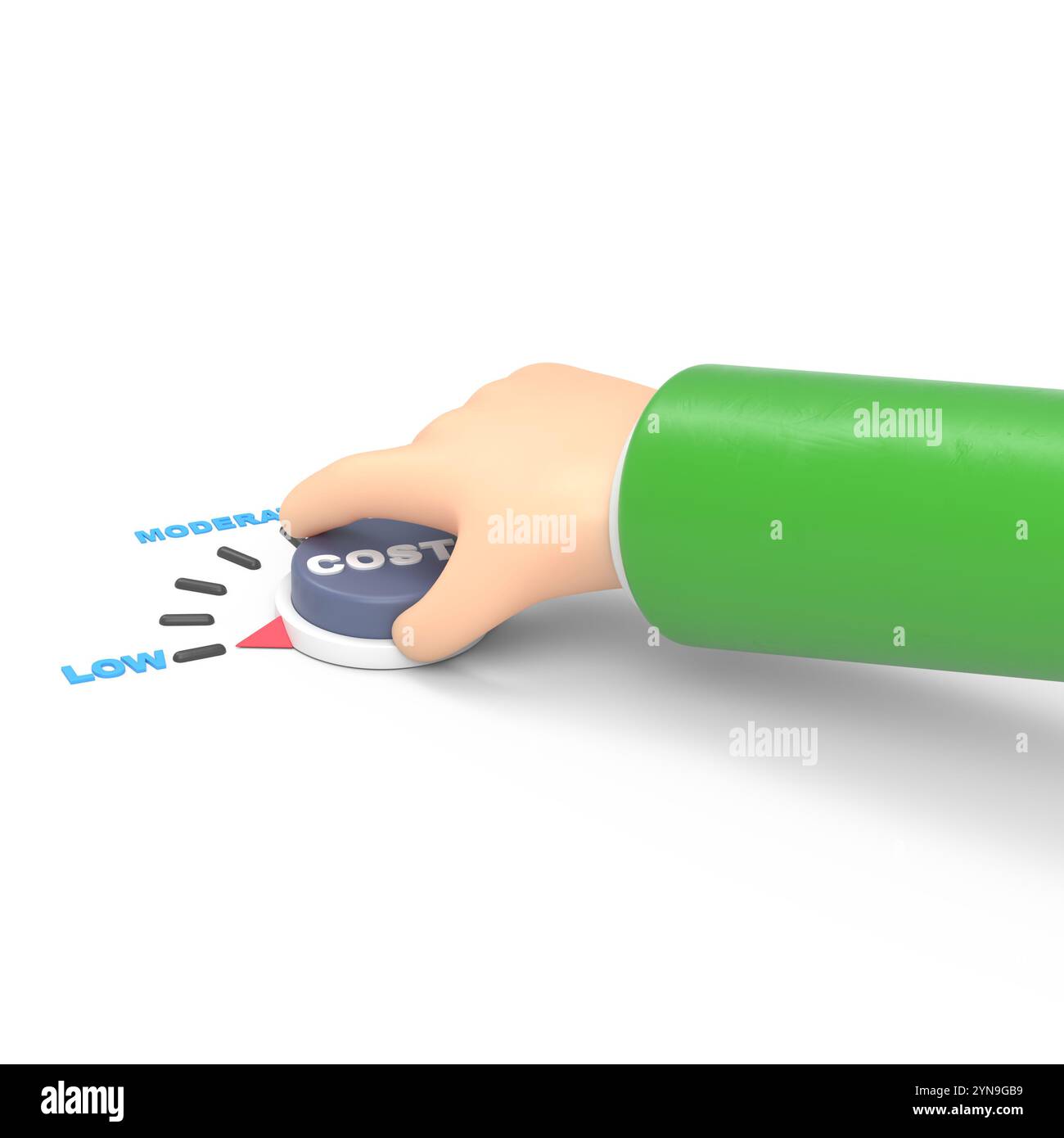 Cartoon Gesture Icon Mockup.Flat 3d isometric businessman hand turn ...