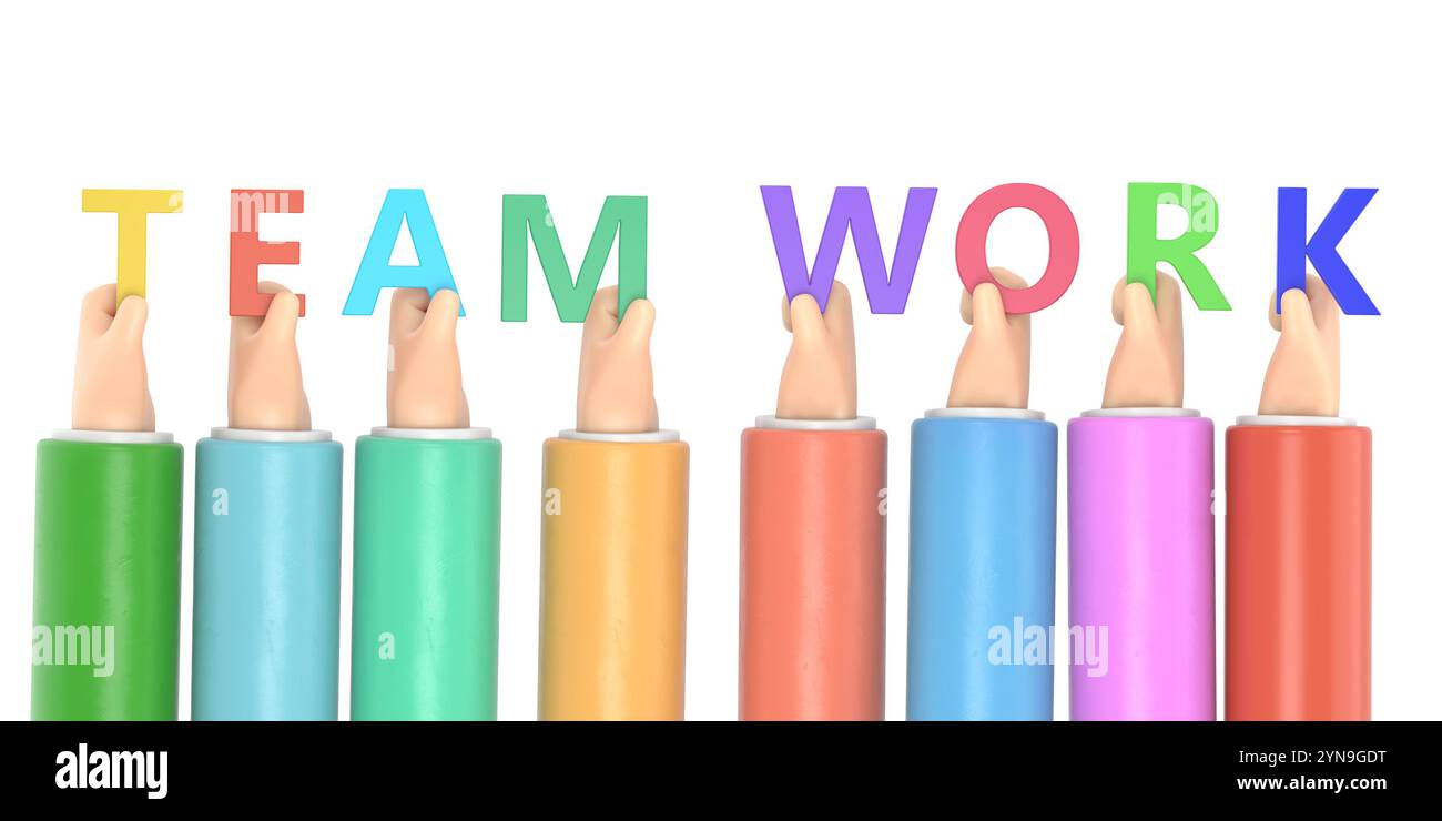 Cartoon Gesture Icon Mockup.Hands hold the letters with the word ...