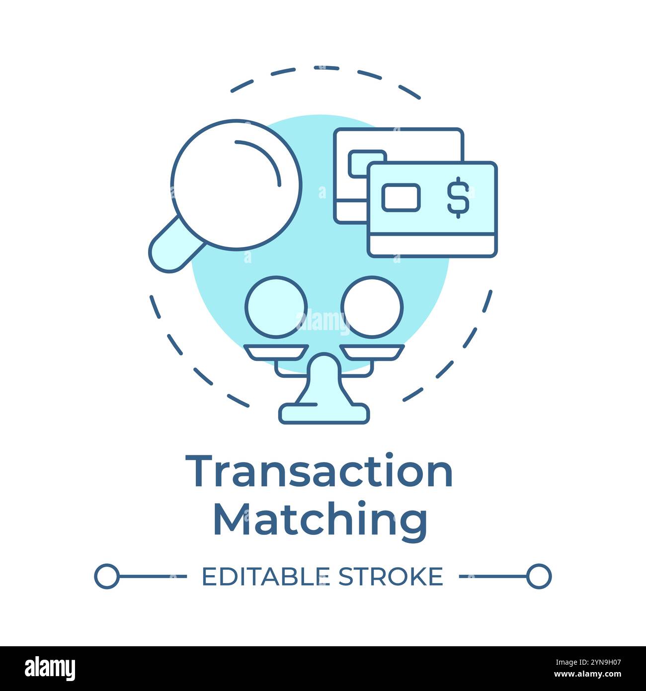 Transaction matching soft blue concept icon Stock Vector Image & Art ...