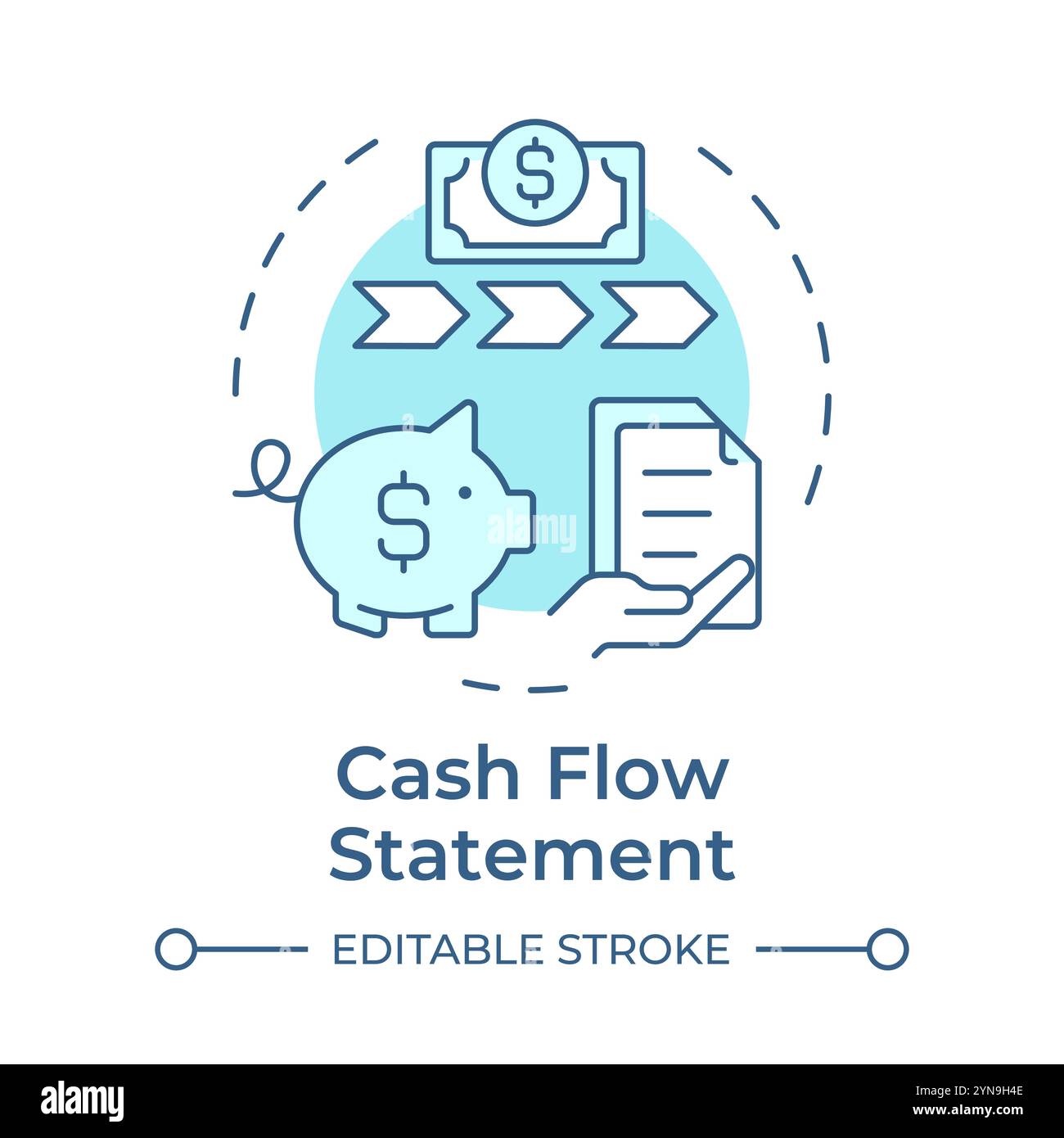 Cash flow statement soft blue concept icon Stock Vector Image & Art - Alamy