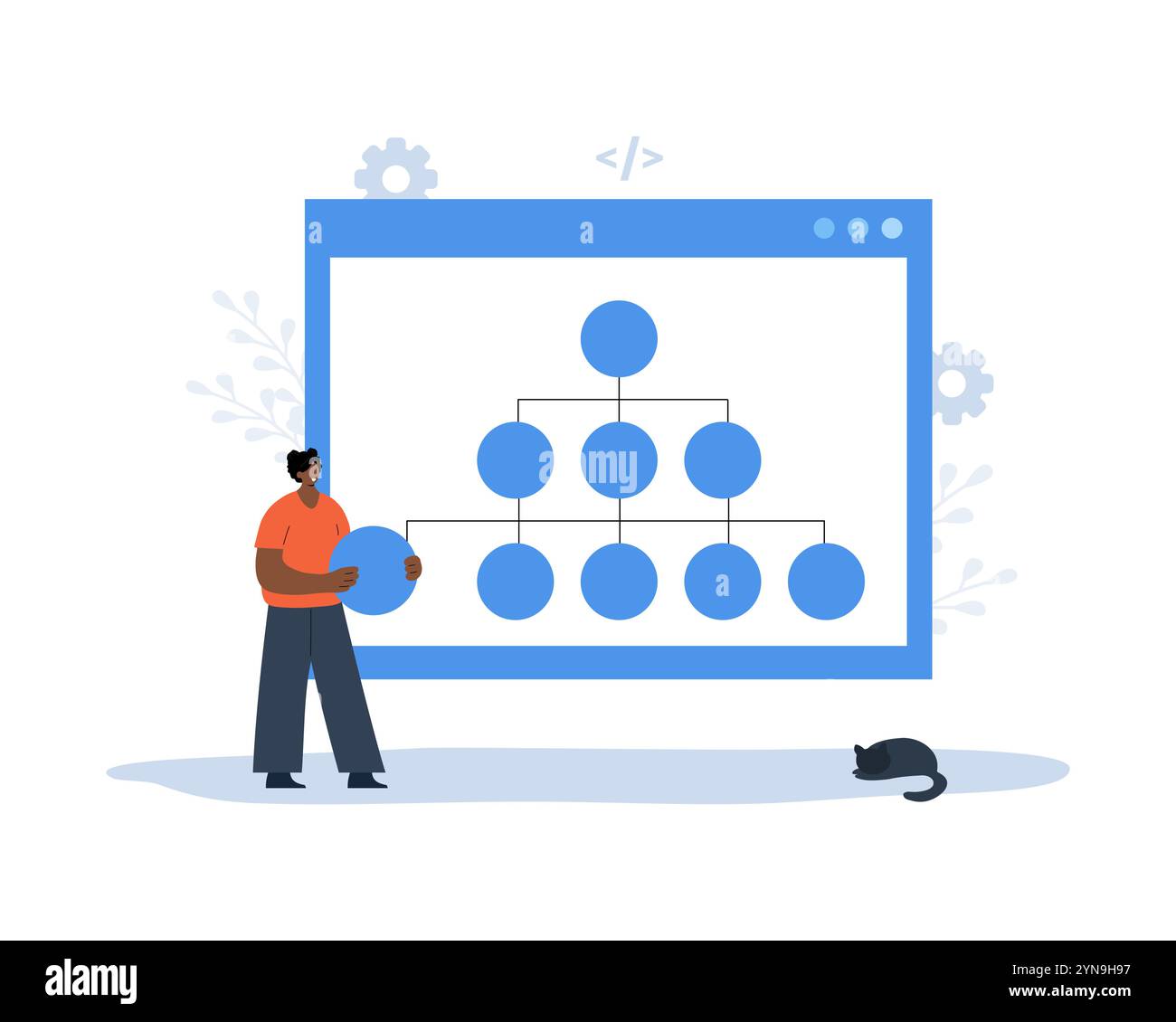 Sitemap Creation concept. Website navigation for the user. African ...