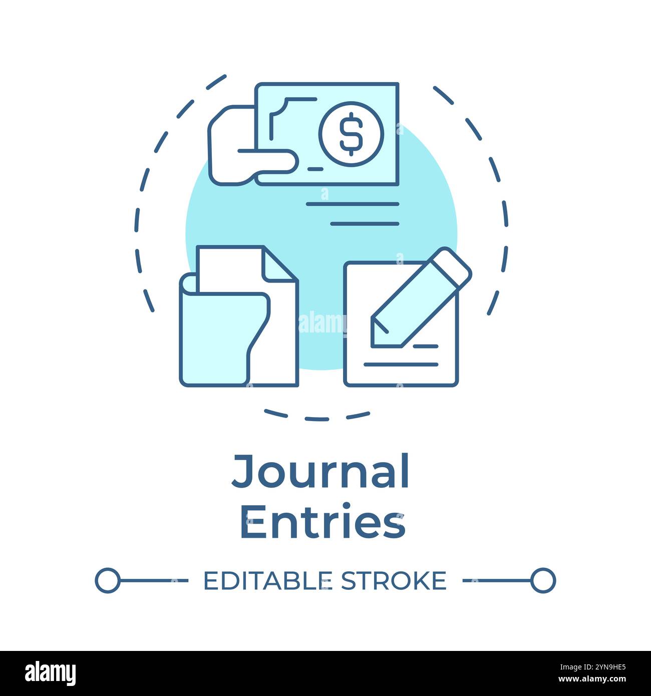 Journal entries soft blue concept icon Stock Vector Image & Art - Alamy