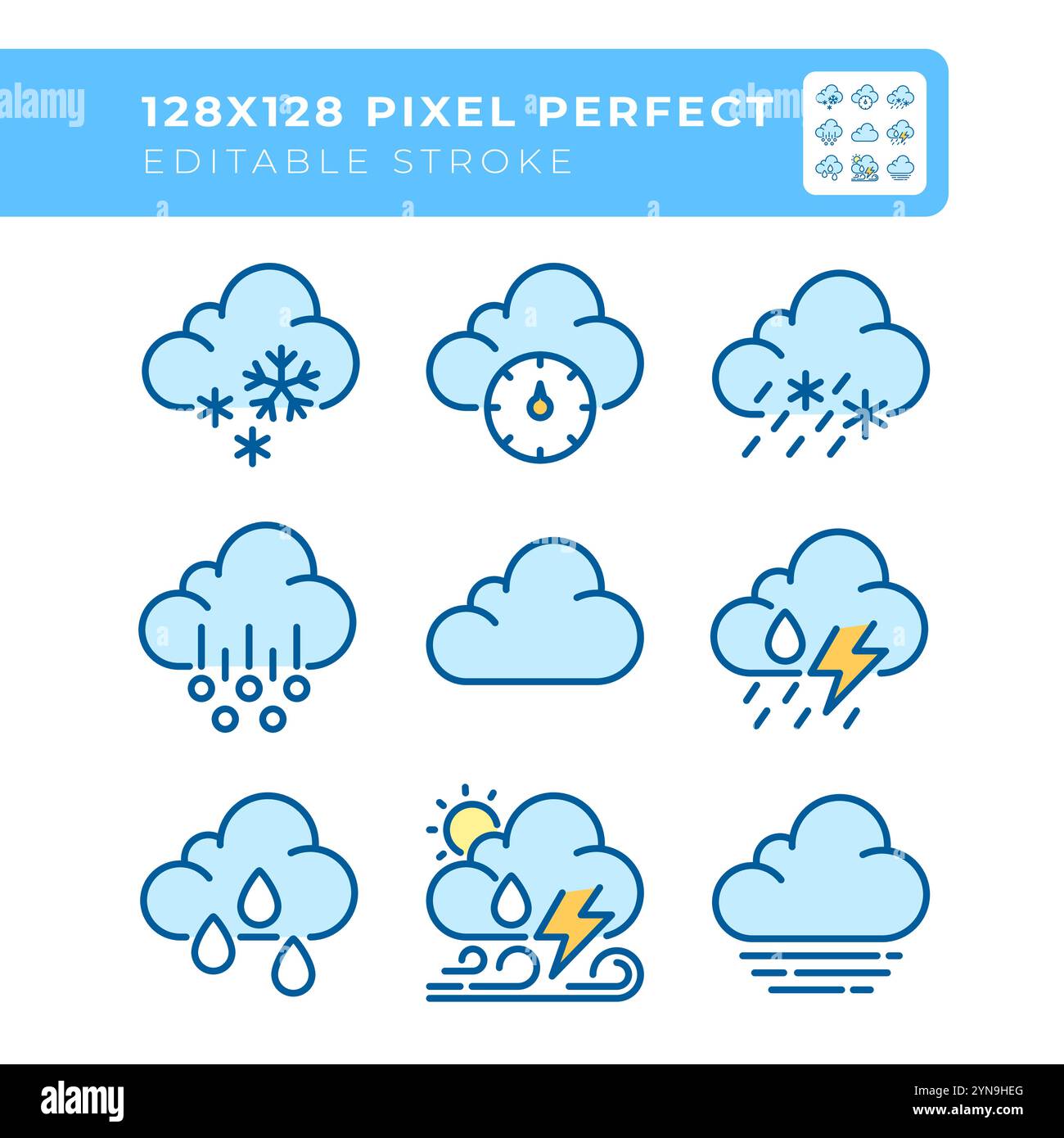 Cloud hail icon cartoon hi-res stock photography and images - Alamy