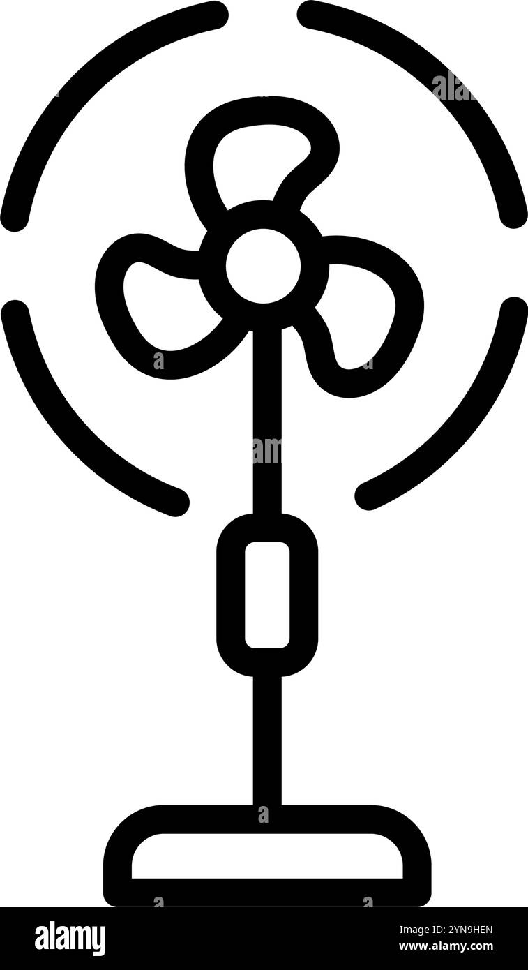 Simple fan or ventilator on floor outline icon. Concept for your logo ...