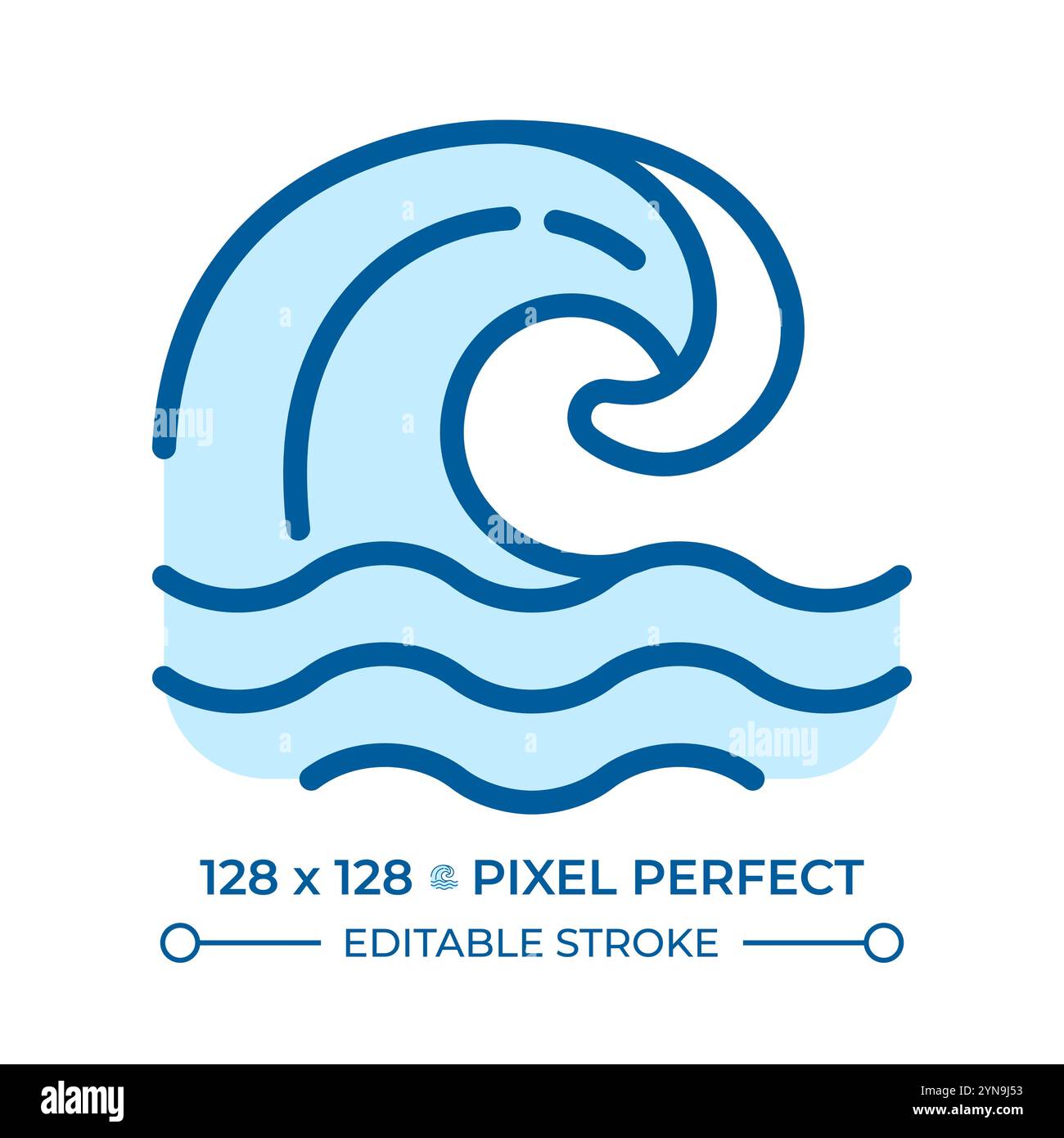 Wave RGB color icon. Symbolizing ocean tides, currents. Coastal and ...