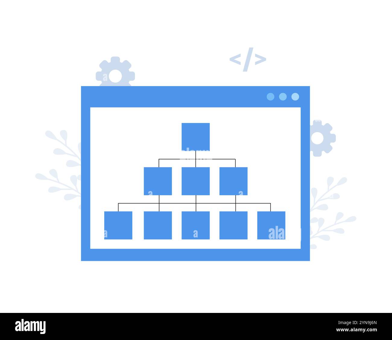 Sitemap Creation icon. SEO optimization. Site architecture. Diagram and structure website ...