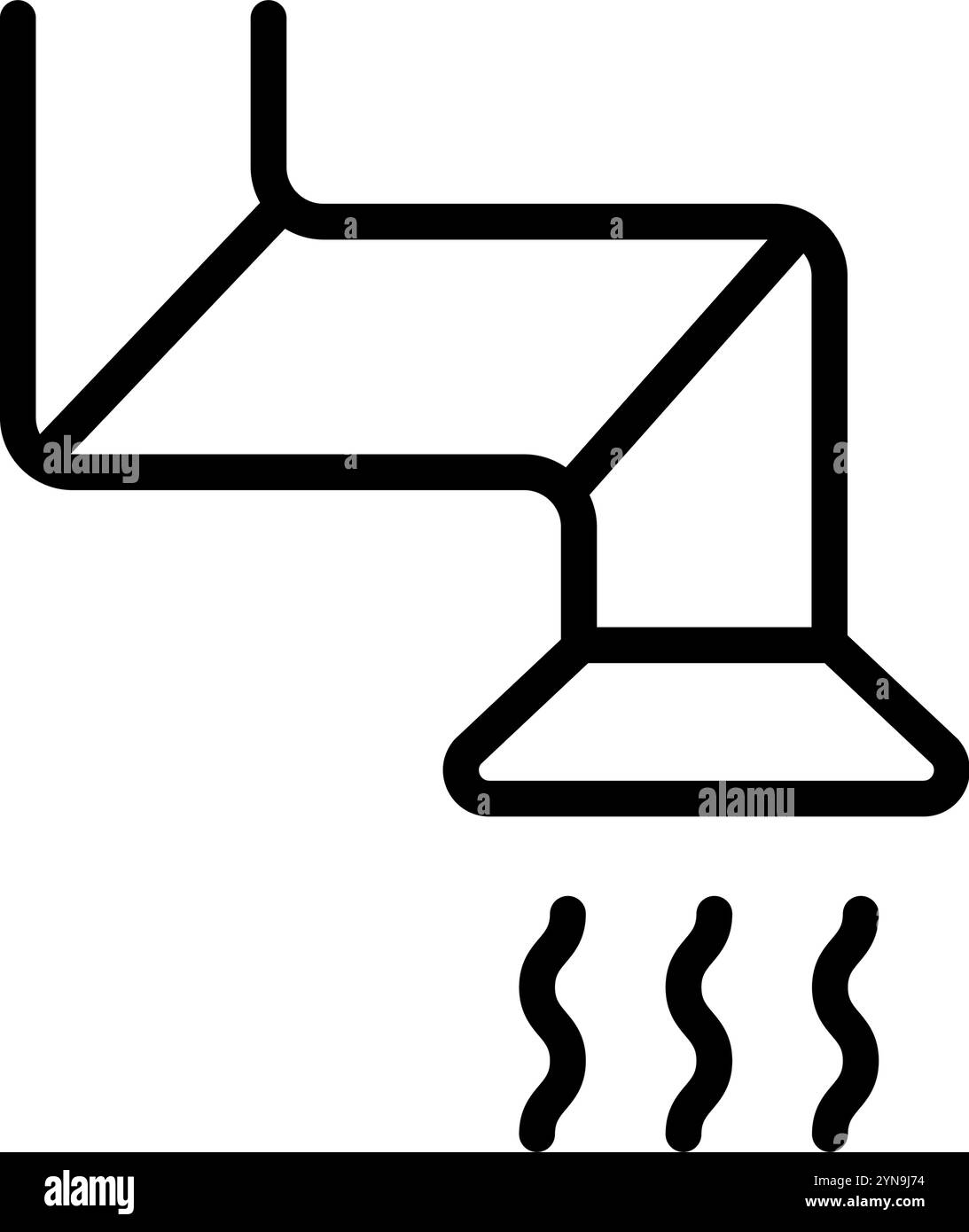 Industrial ventilation glyph icon. Air flow. Commercial HVAC ...