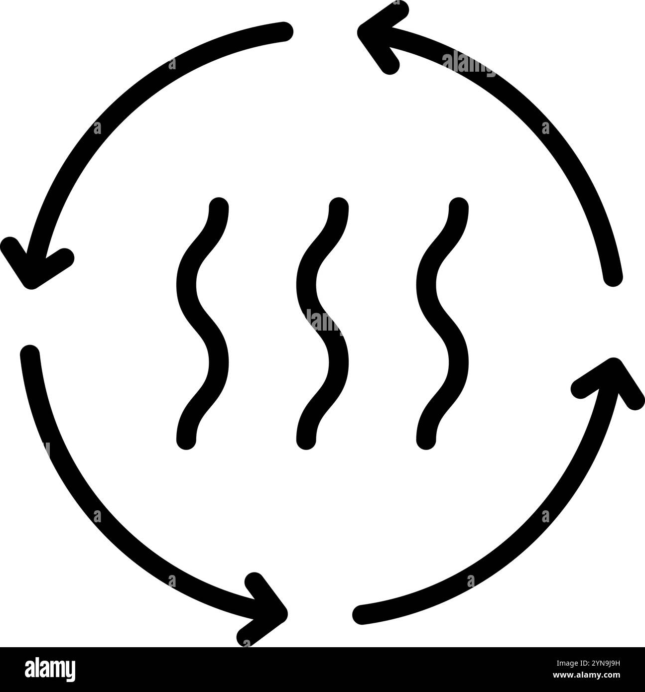 Air Conditioning, linear style icon set. Heating, ventilation and ...