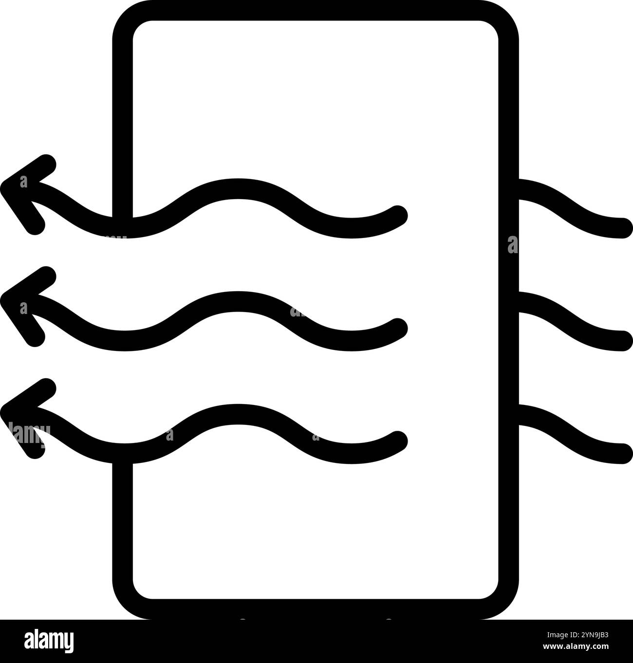 Air filter with waves effect. Antibacterial, dust, solid particle ...