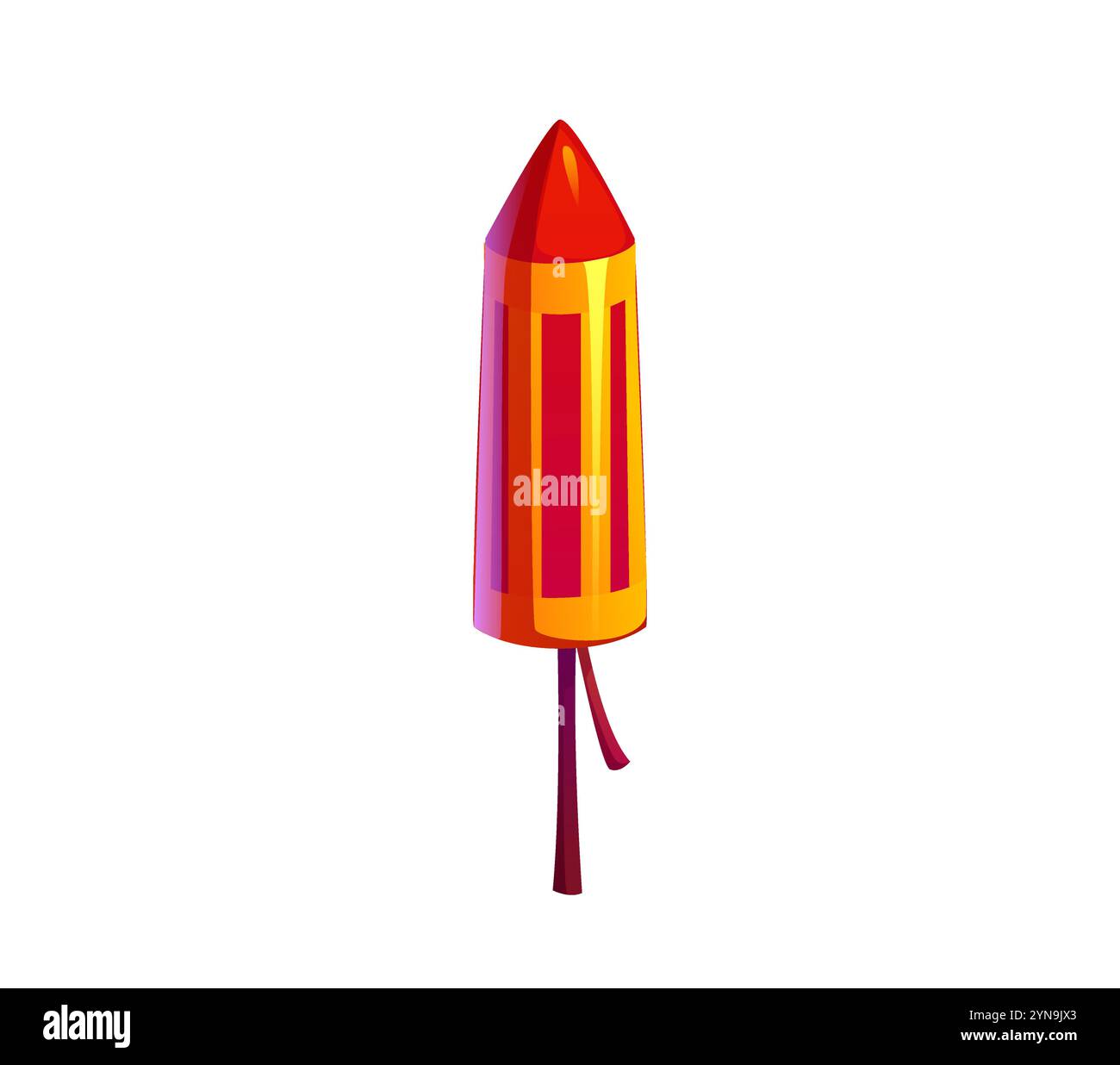 Firework rocket with a red and yellow stripes, conveying celebration ...