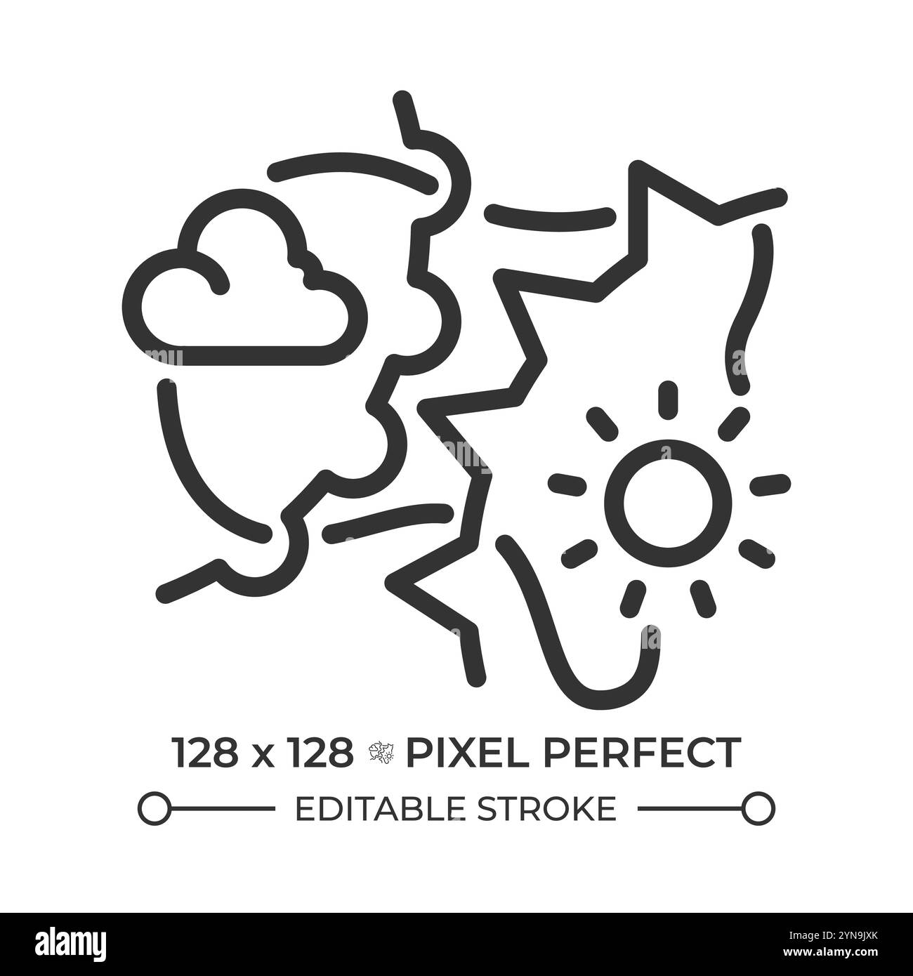 Weather fronts linear icon Stock Vector Image & Art - Alamy