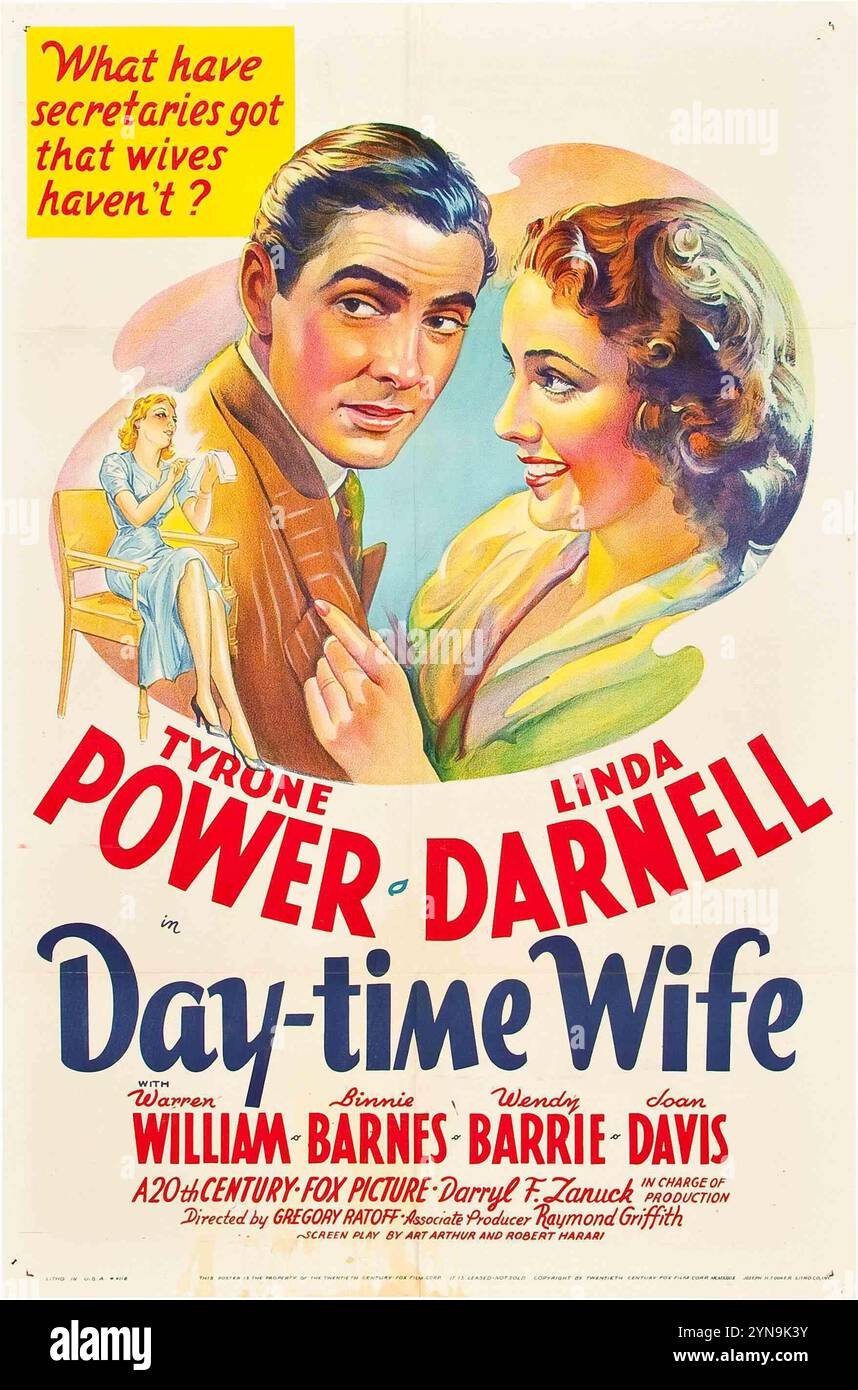DAY-TIME WIFE (1939), directed by GREGORY RATOFF. Credit: 20TH CENTURY ...