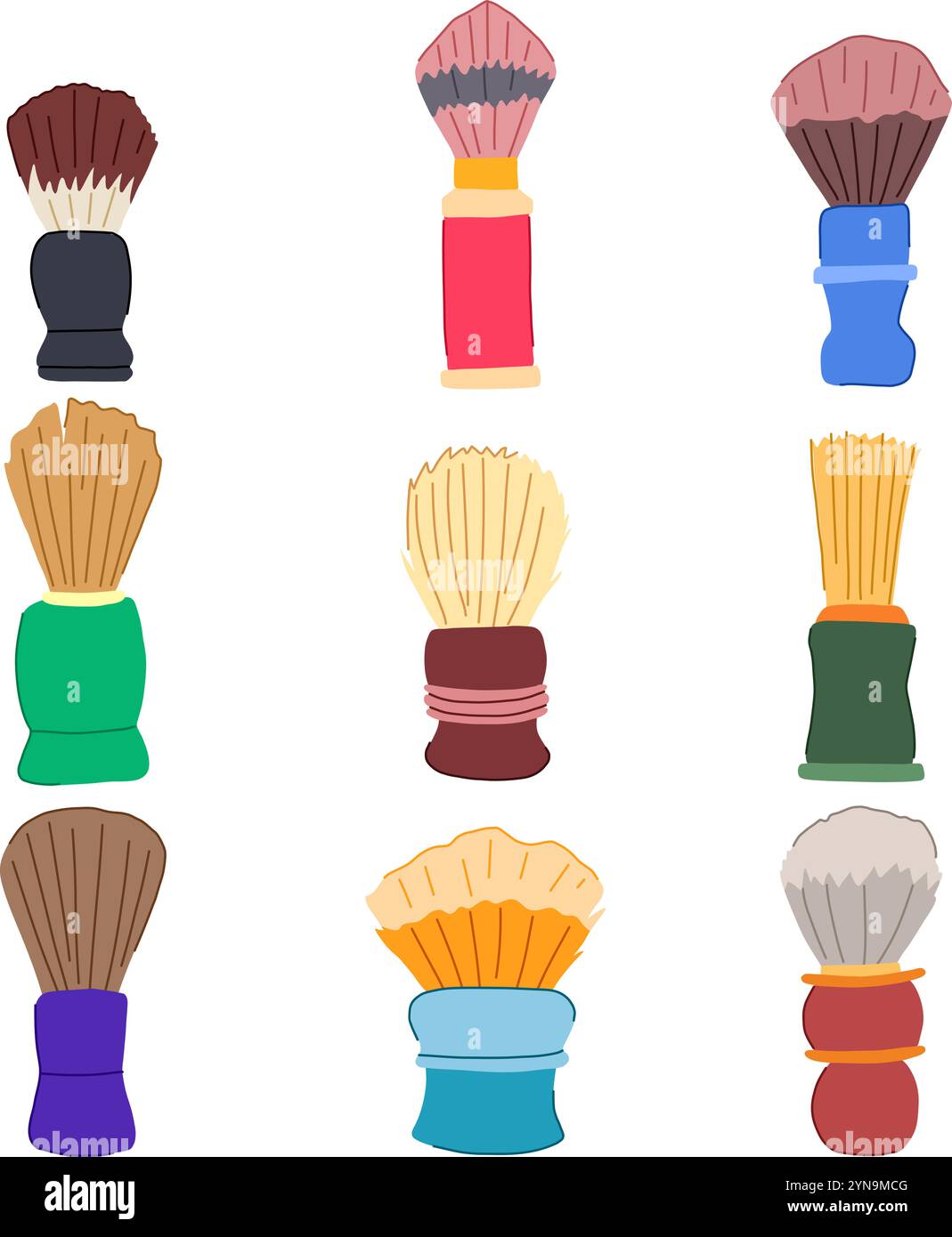 shaving brush set cartoon vector illustration Stock Vector Image & Art ...