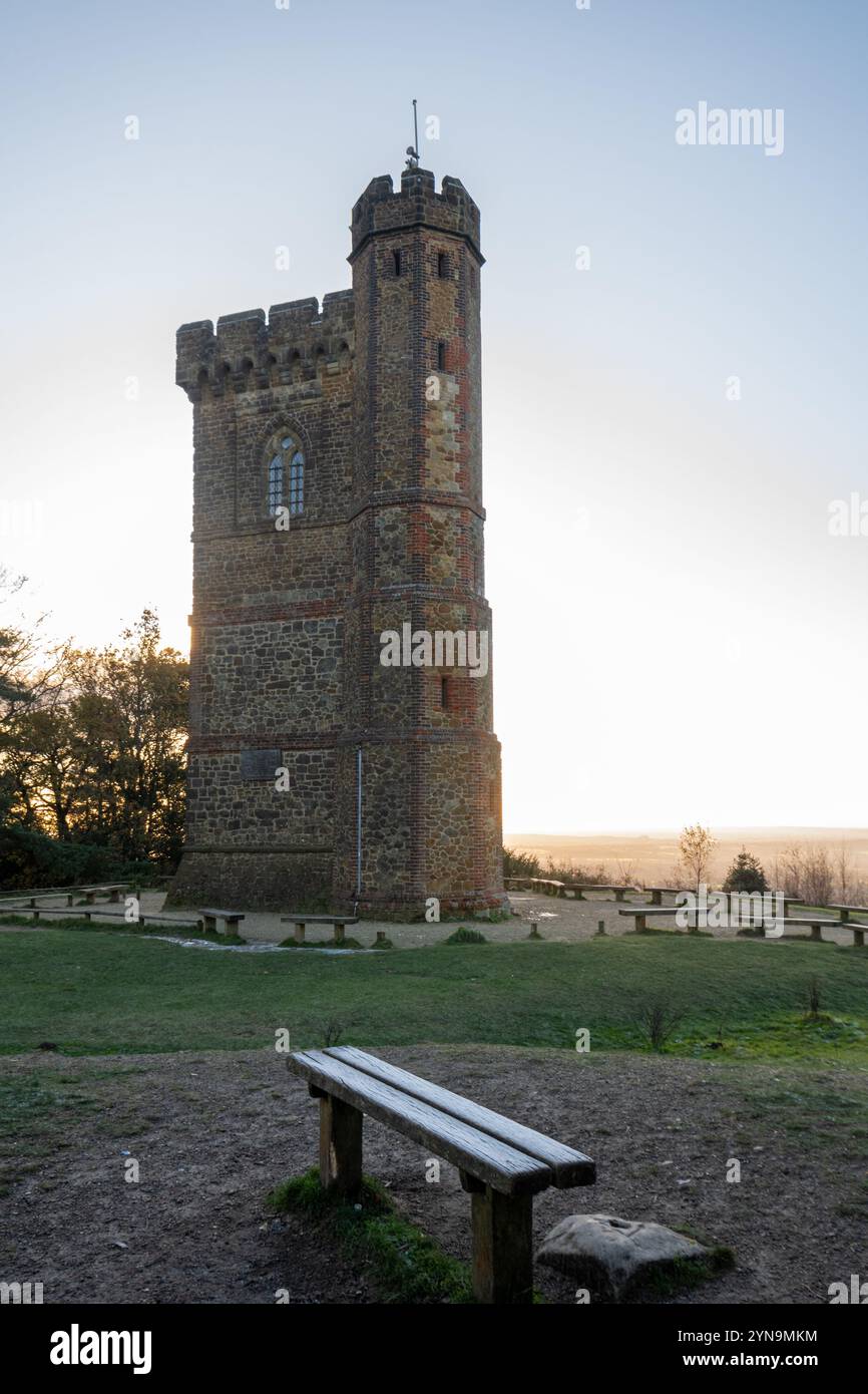 Leith Hill Tower, view of the Surrey landmark on a winter morning ...