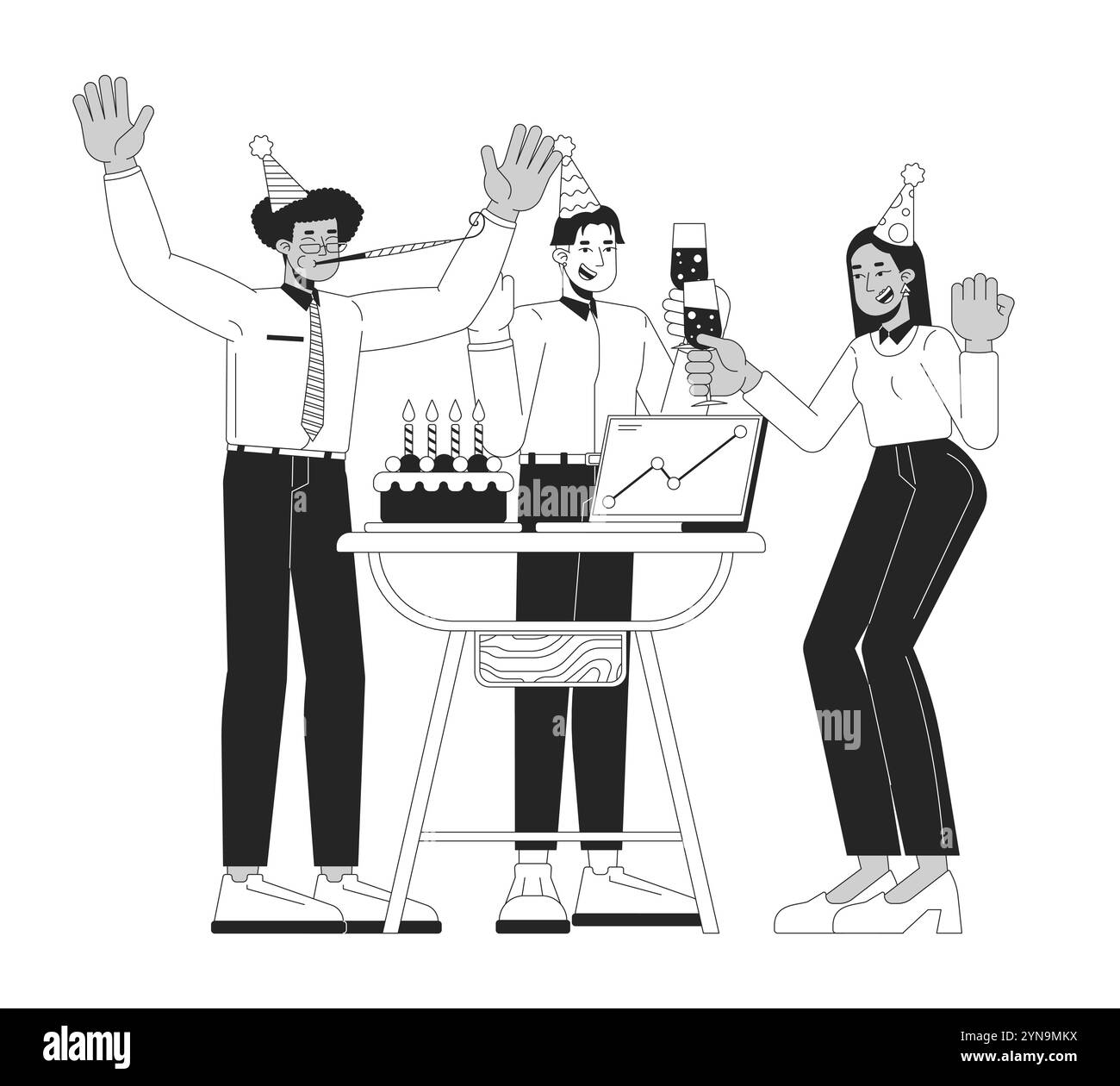 Celebrating in office diverse Stock Vector Images - Alamy