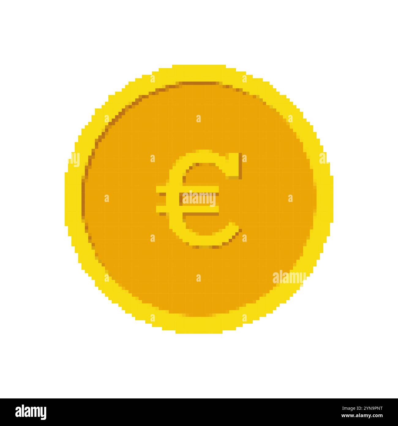 Euro Pixel Art Gold Coin Icon. Digital Currency Sign. Coin Symbol for ...