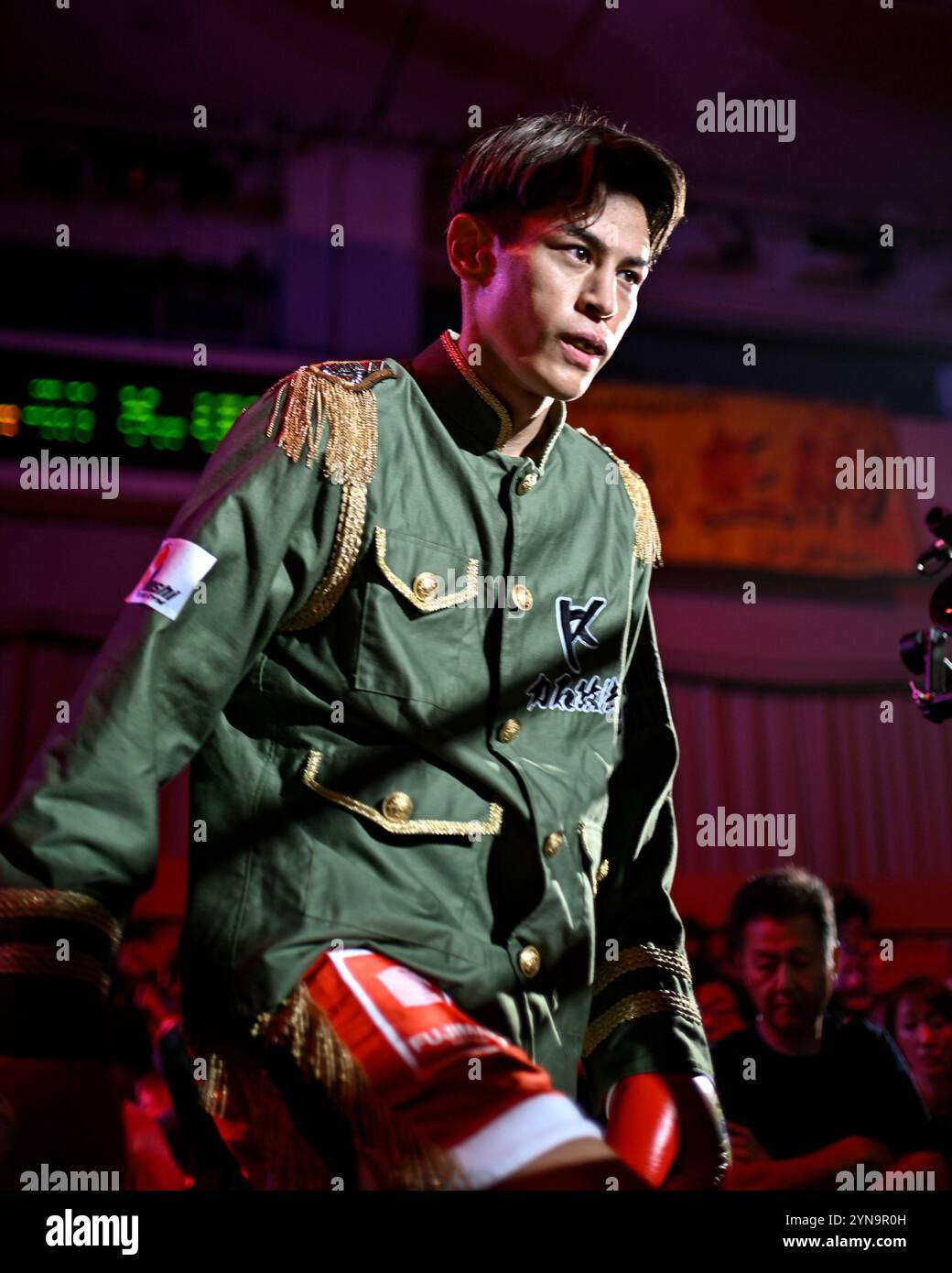 Japan's Masanori Rikiishi enters the ring before the 10R 61.0kg weight ...