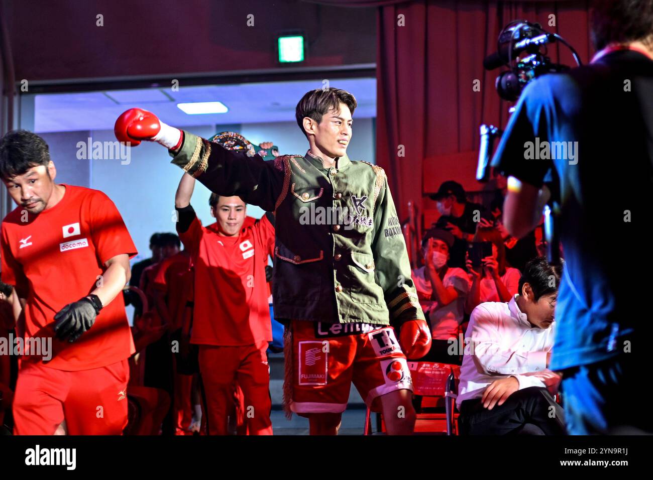 Japan's Masanori Rikiishi enters the ring before the 10R 61.0kg weight ...