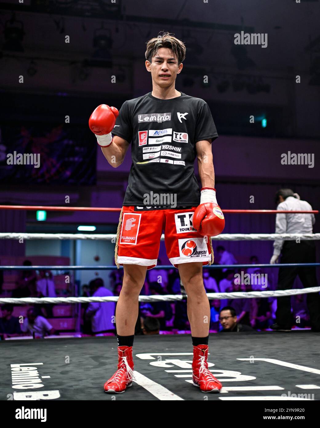 Japan's Masanori Rikiishi poses after winning the 10R 61.0kg weight ...