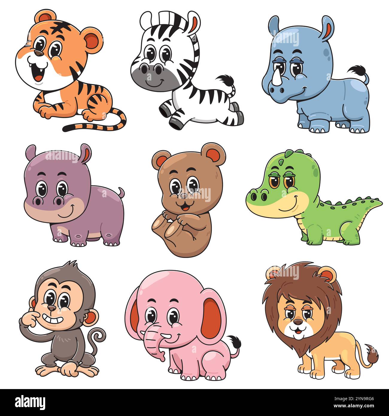 Wild world of animals Stock Vector Images - Alamy