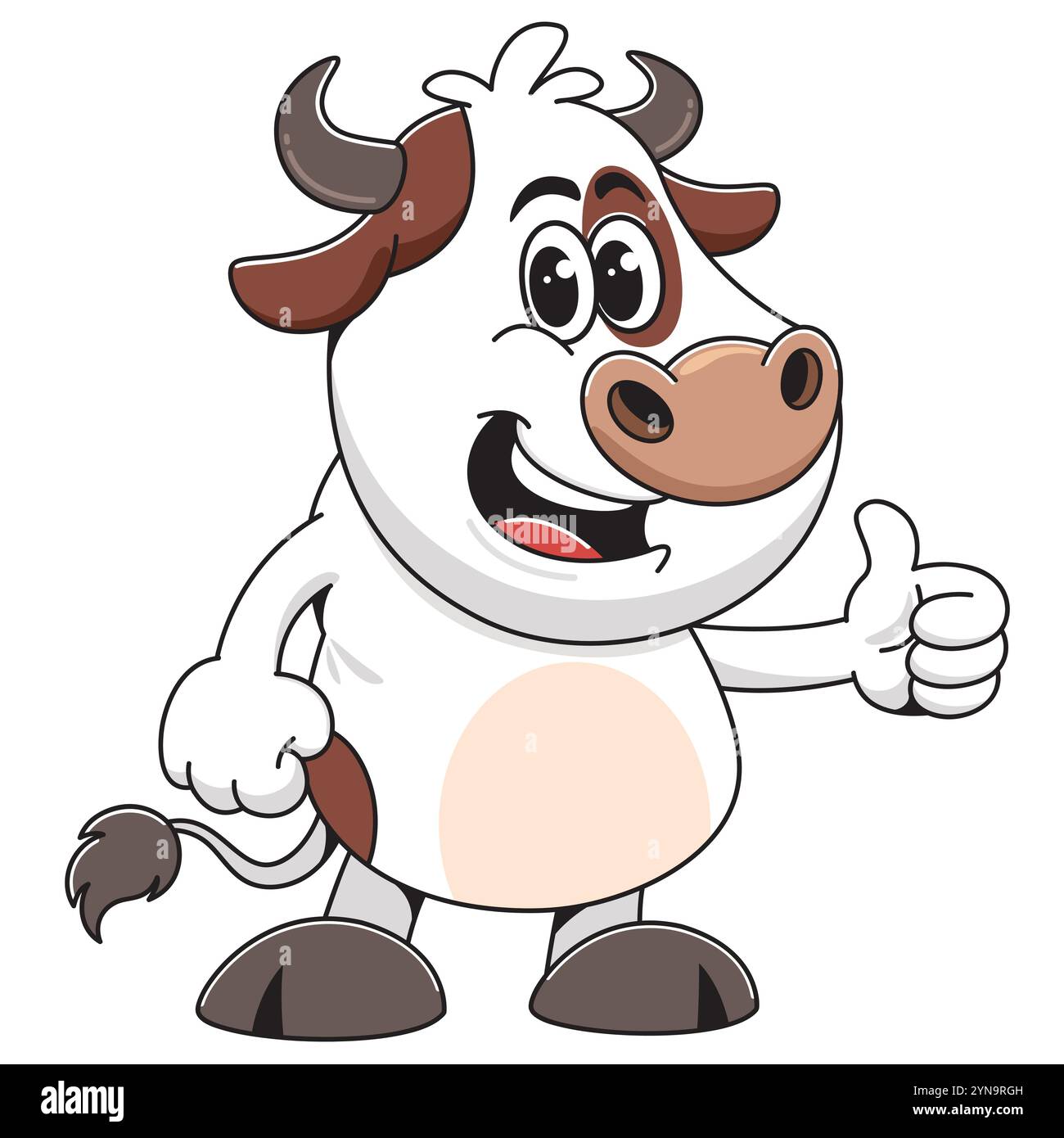 Cheerful Cartoon Cow Giving Thumbs Up Stock Vector Image & Art - Alamy