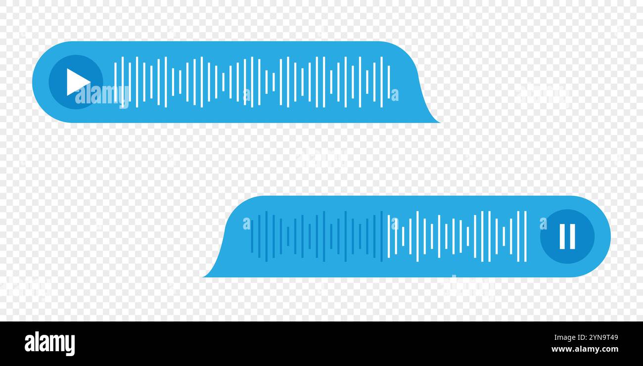 Voice message bubble. Sound wave icons. Audio chat or messenger ...