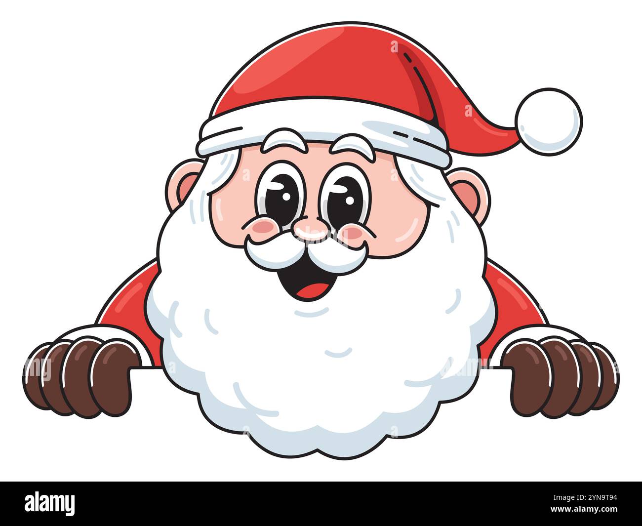 Cheerful Santa Claus Cartoon Illustration Stock Vector Image & Art - Alamy