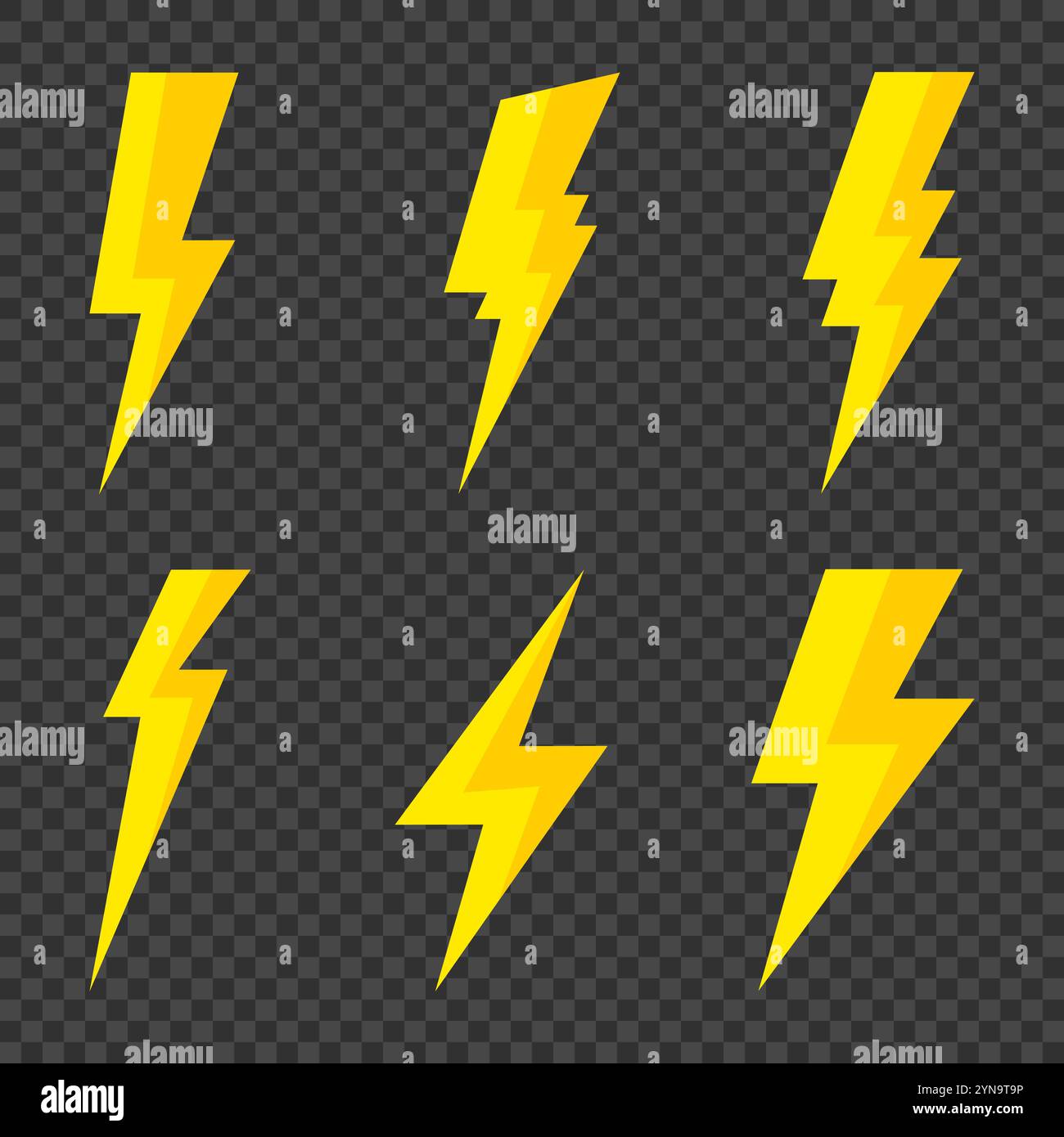Lightning bolt icons. Thunder bolt flat style Stock Vector Image & Art ...