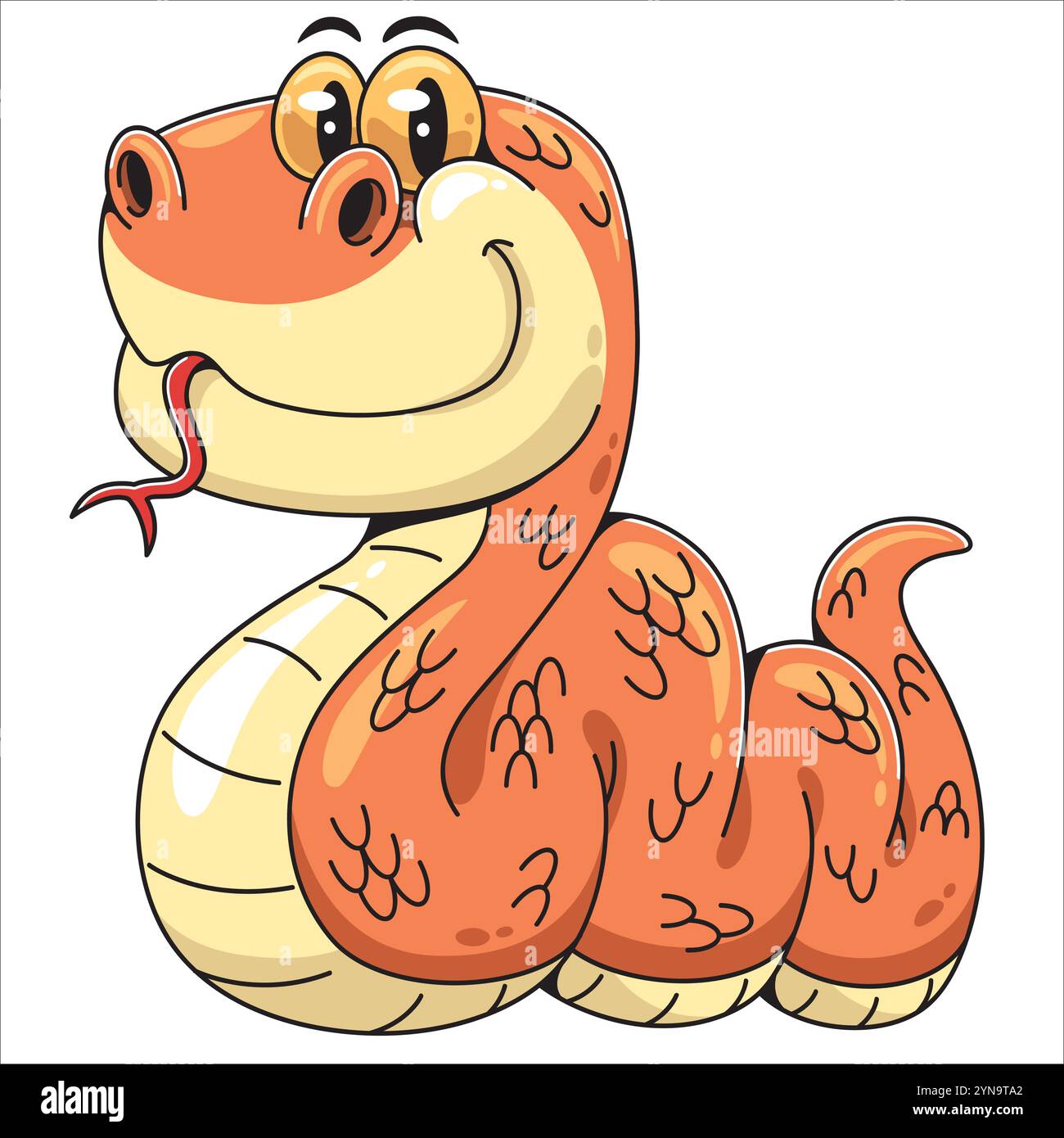Playful Cartoon Snake Illustration Stock Vector Image & Art - Alamy