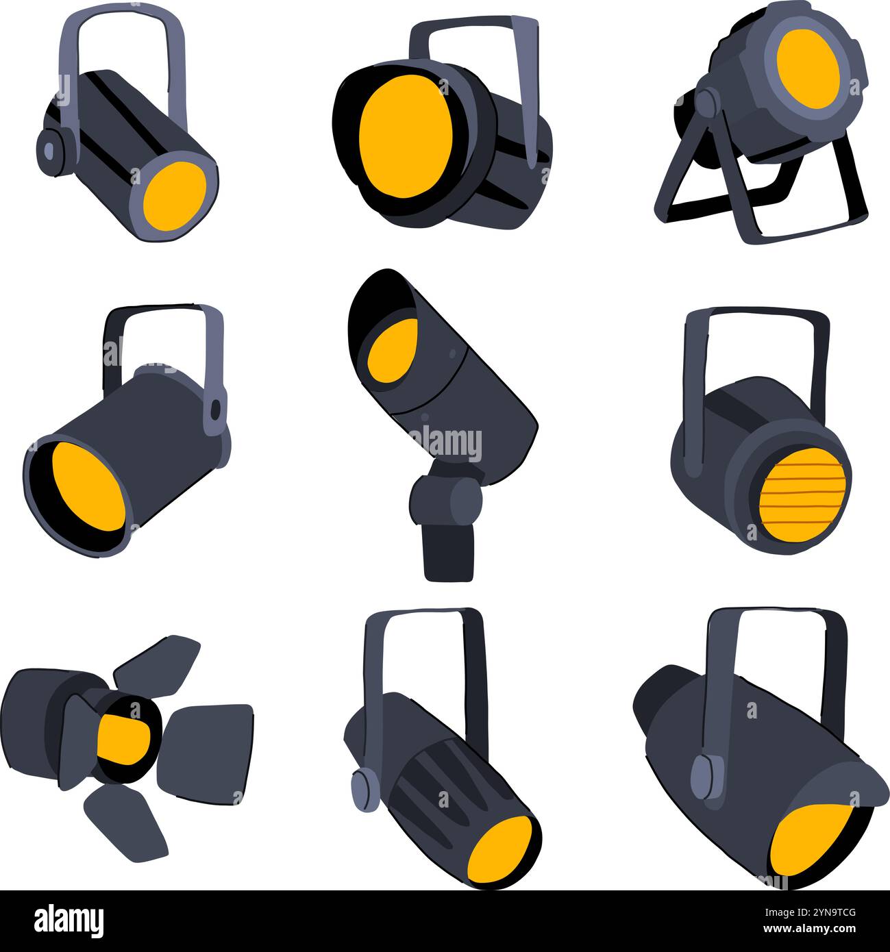 spotlight stage set cartoon vector illustration Stock Vector Image ...