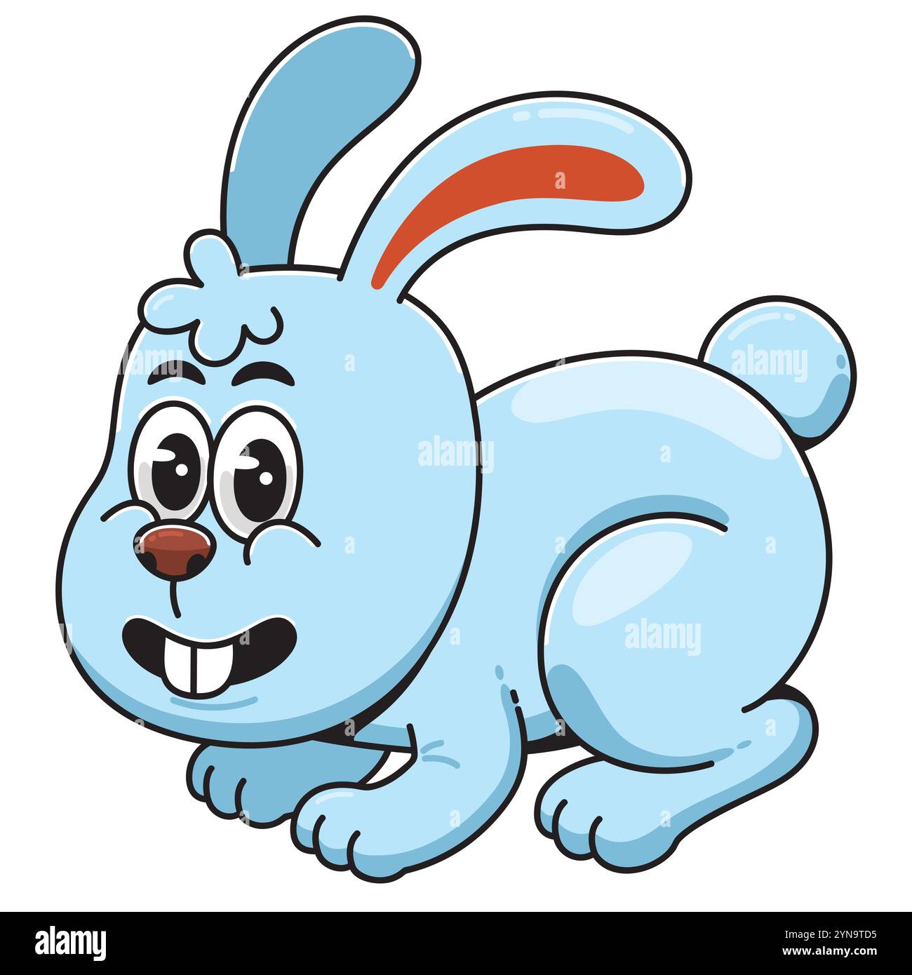 Cute blue rabbit cartoon Stock Vector Images - Alamy