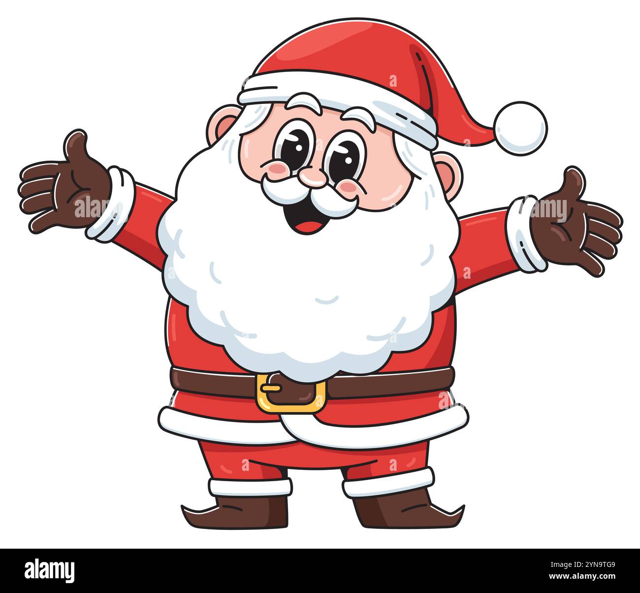 Cheerful Santa Claus Cartoon Illustration Stock Vector Image & Art - Alamy