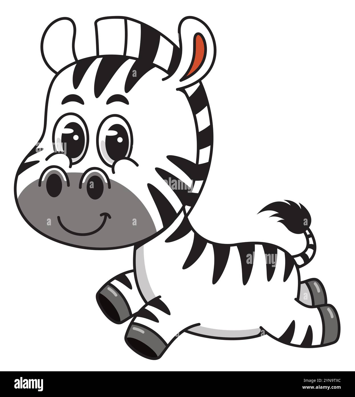 Cute Cartoon Baby Zebra in Playful Pose Stock Vector Image & Art - Alamy