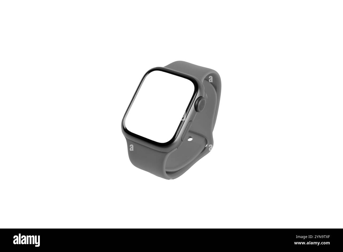 Grey smart watch isolated on white background blanc screen mockup Stock ...