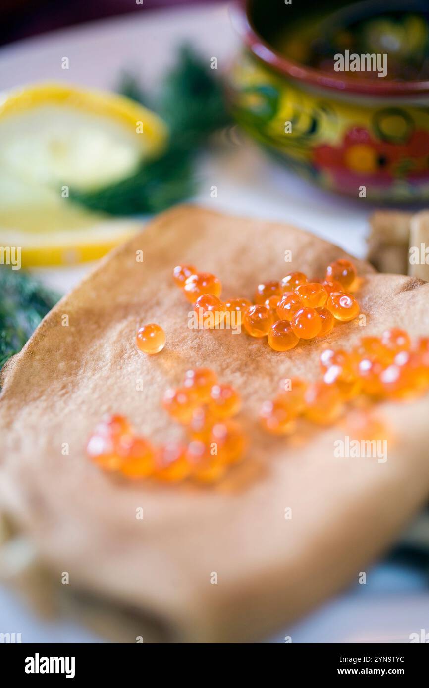 A local dish served in a restaurant for lunch in Irkutsk, Siberia ...