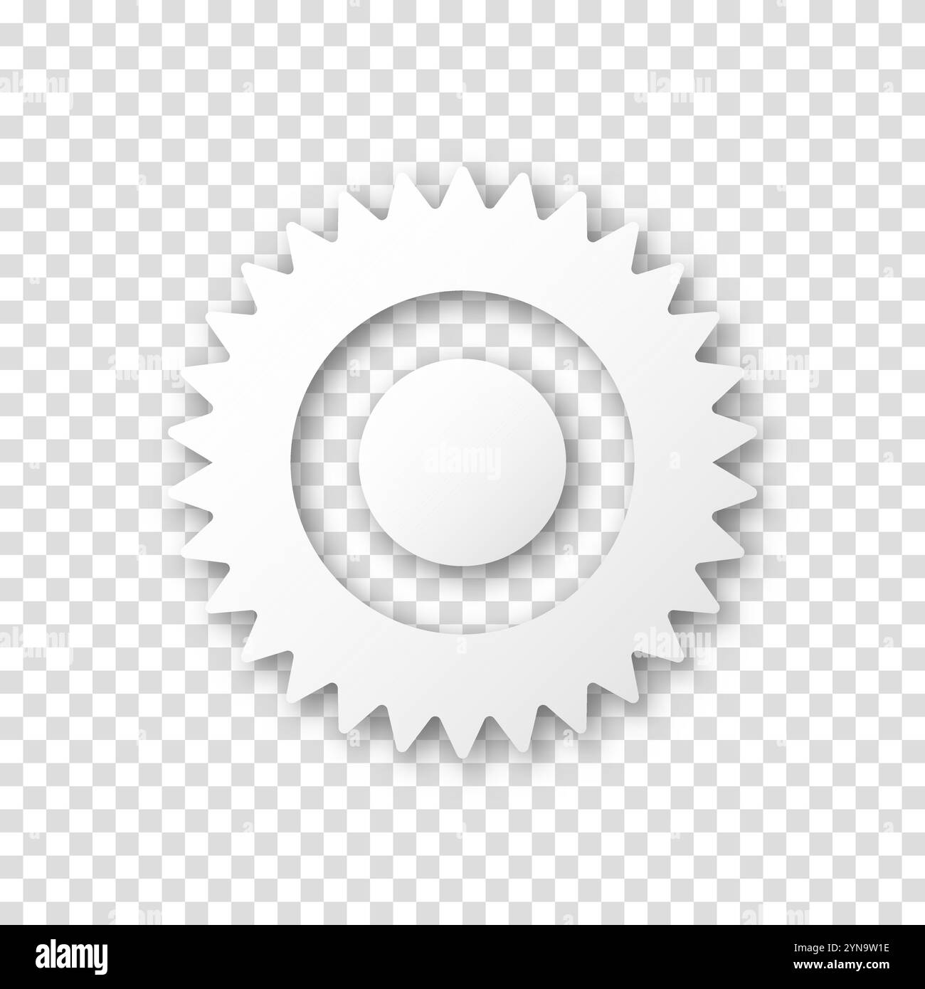 Gear icon, flat design. Machine sprocket gear icon. Realistic vector ...