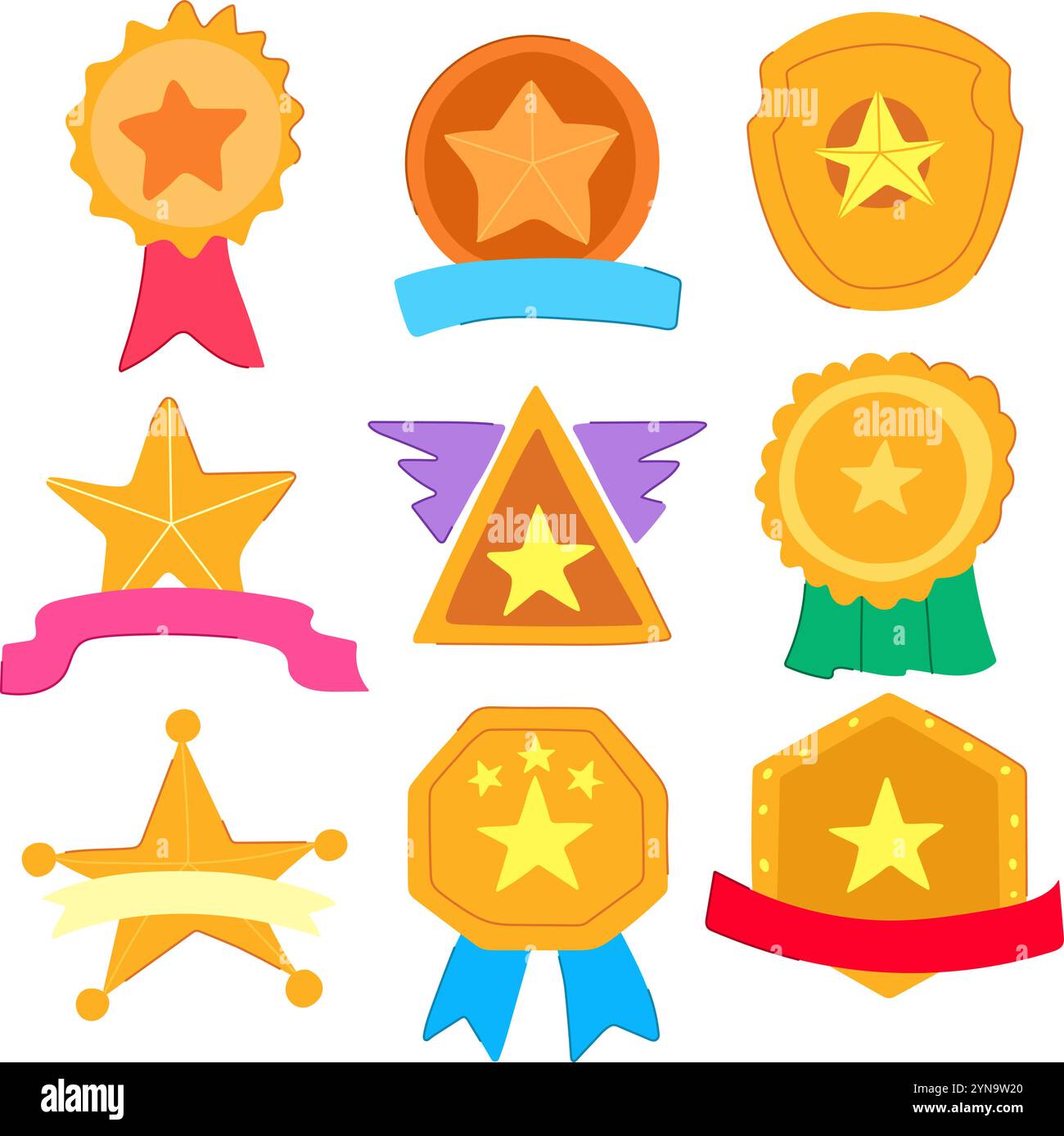 star badge set cartoon vector illustration Stock Vector Image & Art - Alamy