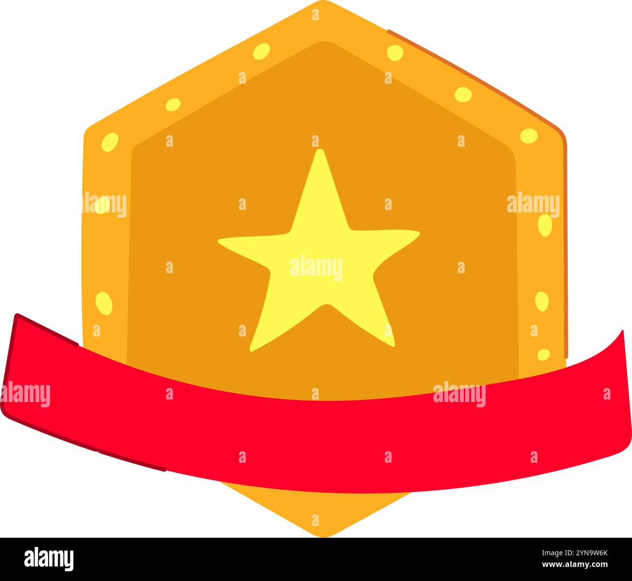 recognition star badge cartoon vector illustration Stock Vector Image ...