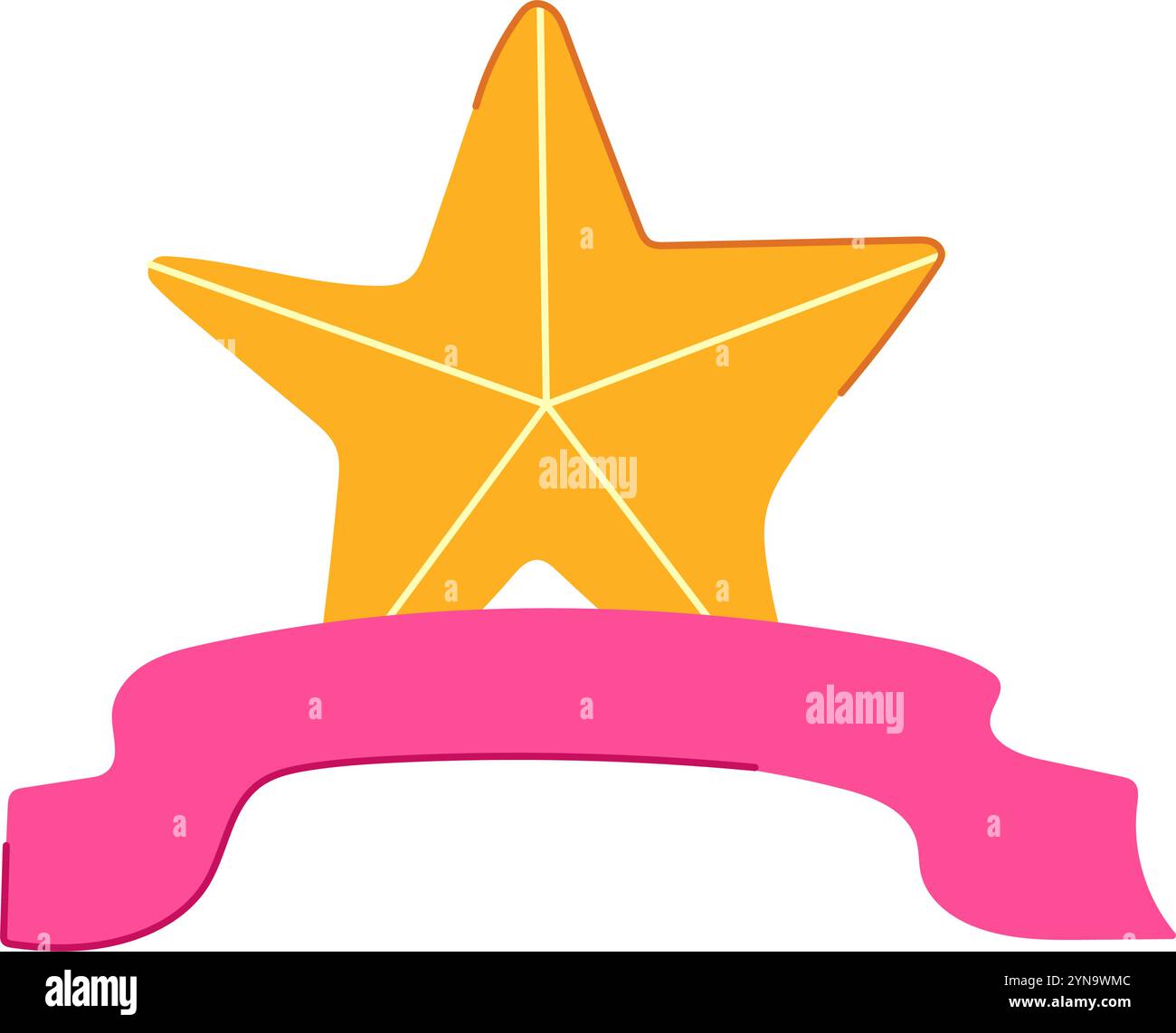achievement star badge cartoon vector illustration Stock Vector Image ...