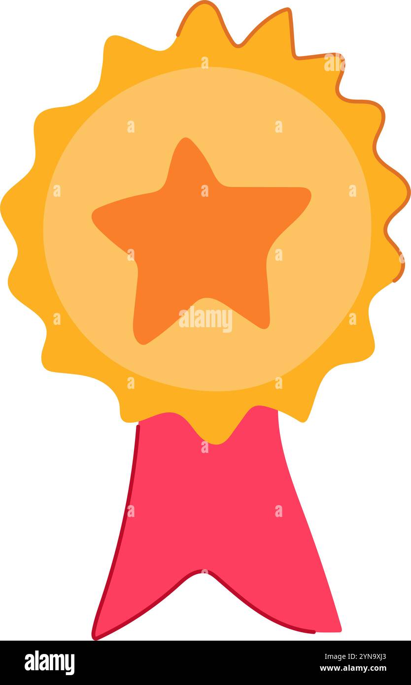 medal star badge cartoon vector illustration Stock Vector Image & Art ...