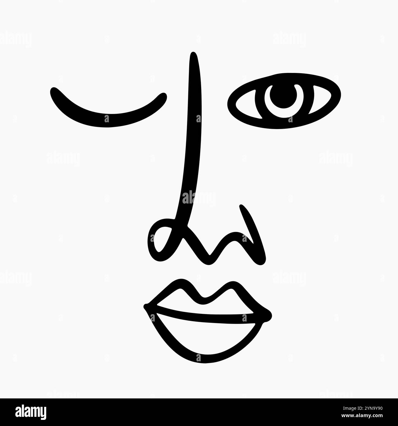 Cubism face woman Black and White Stock Photos & Images - Alamy
