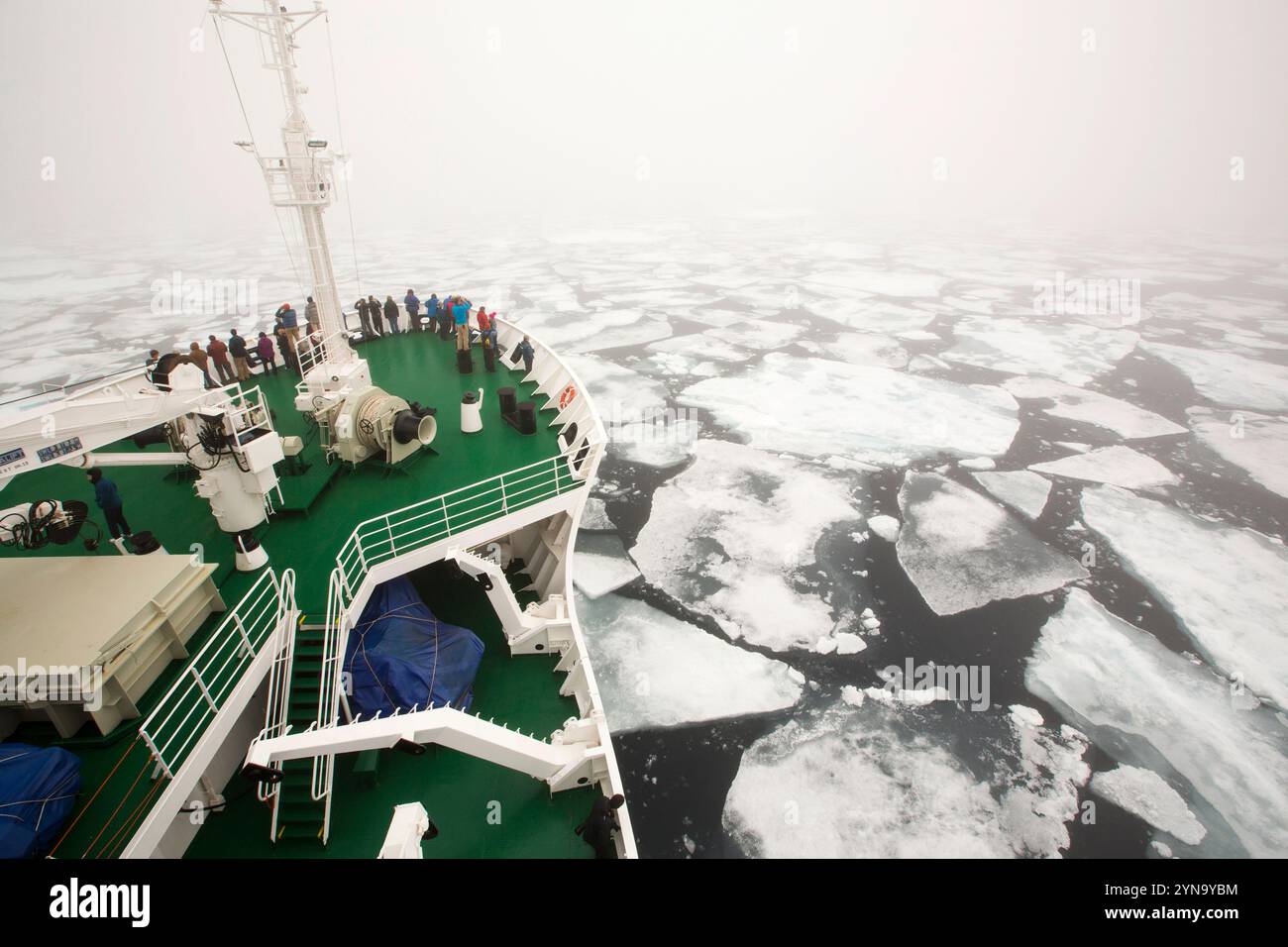 Forecastle deck of ship in sea with floe Stock Photo - Alamy