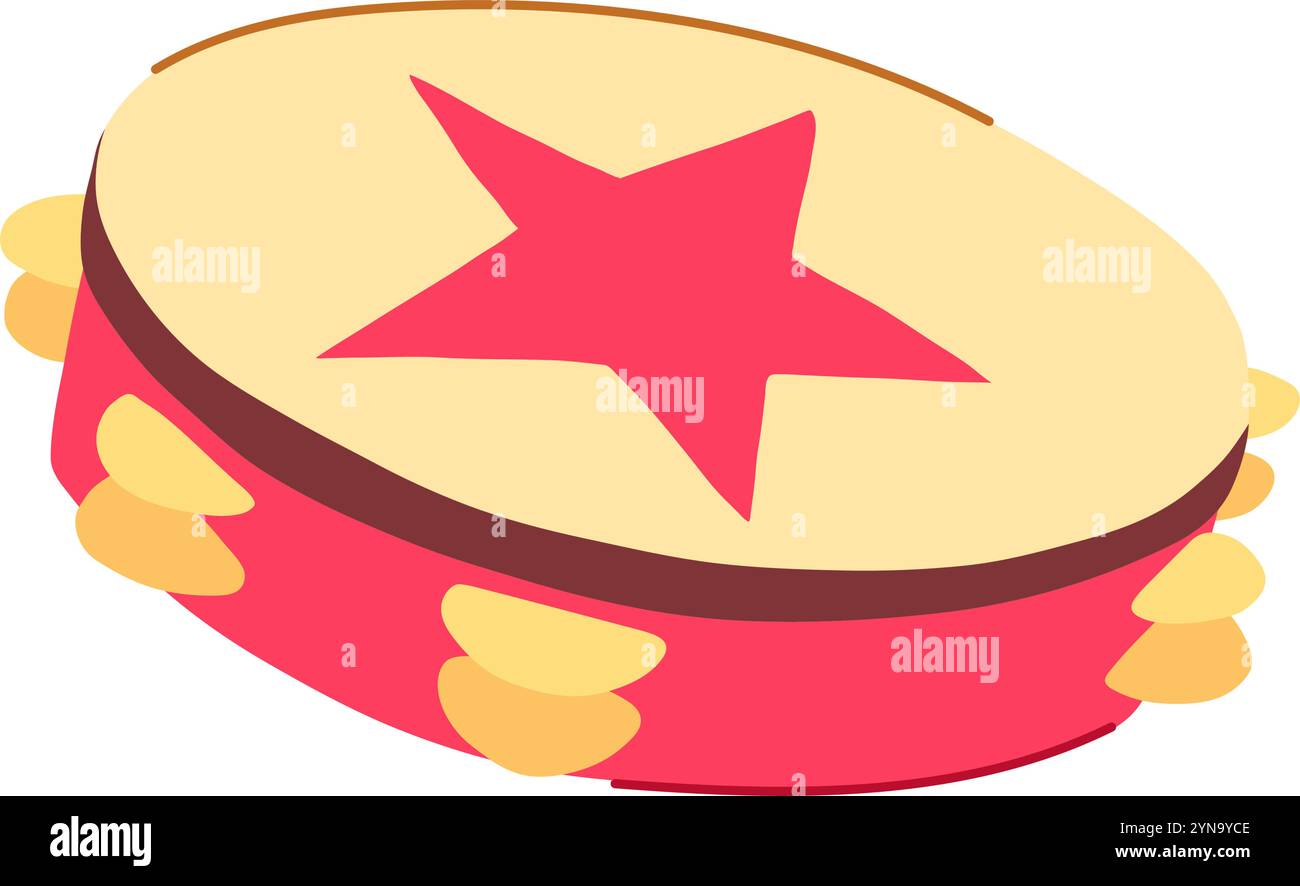 jingle tambourine cartoon vector illustration Stock Vector Image & Art ...